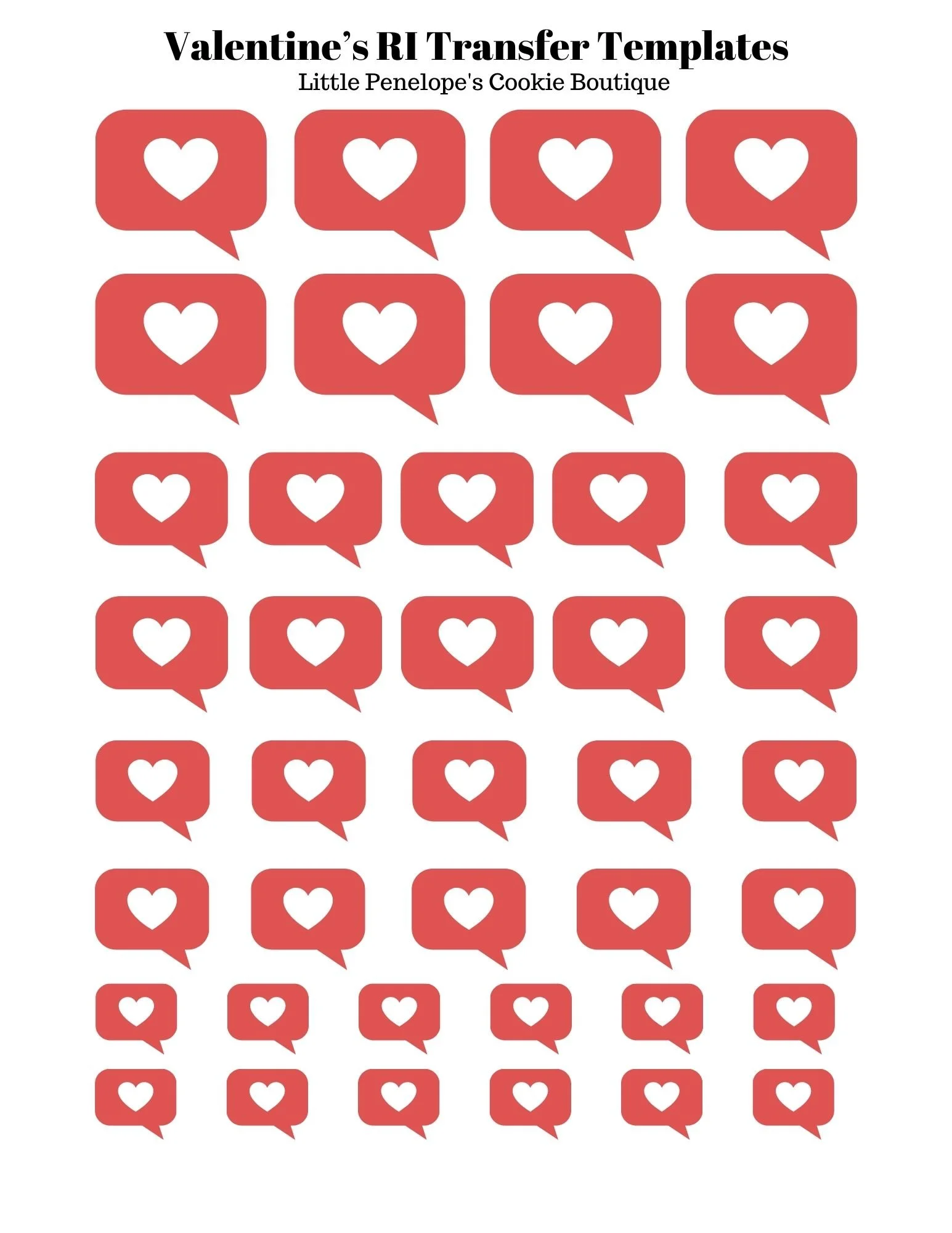 Spring Collection Royal Icing Transfer Templates — Little Penelope's ...