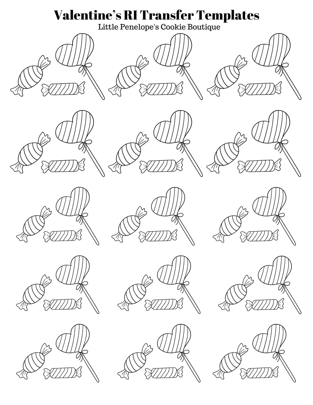 Spring Collection Royal Icing Transfer Templates — Little Penelope's ...