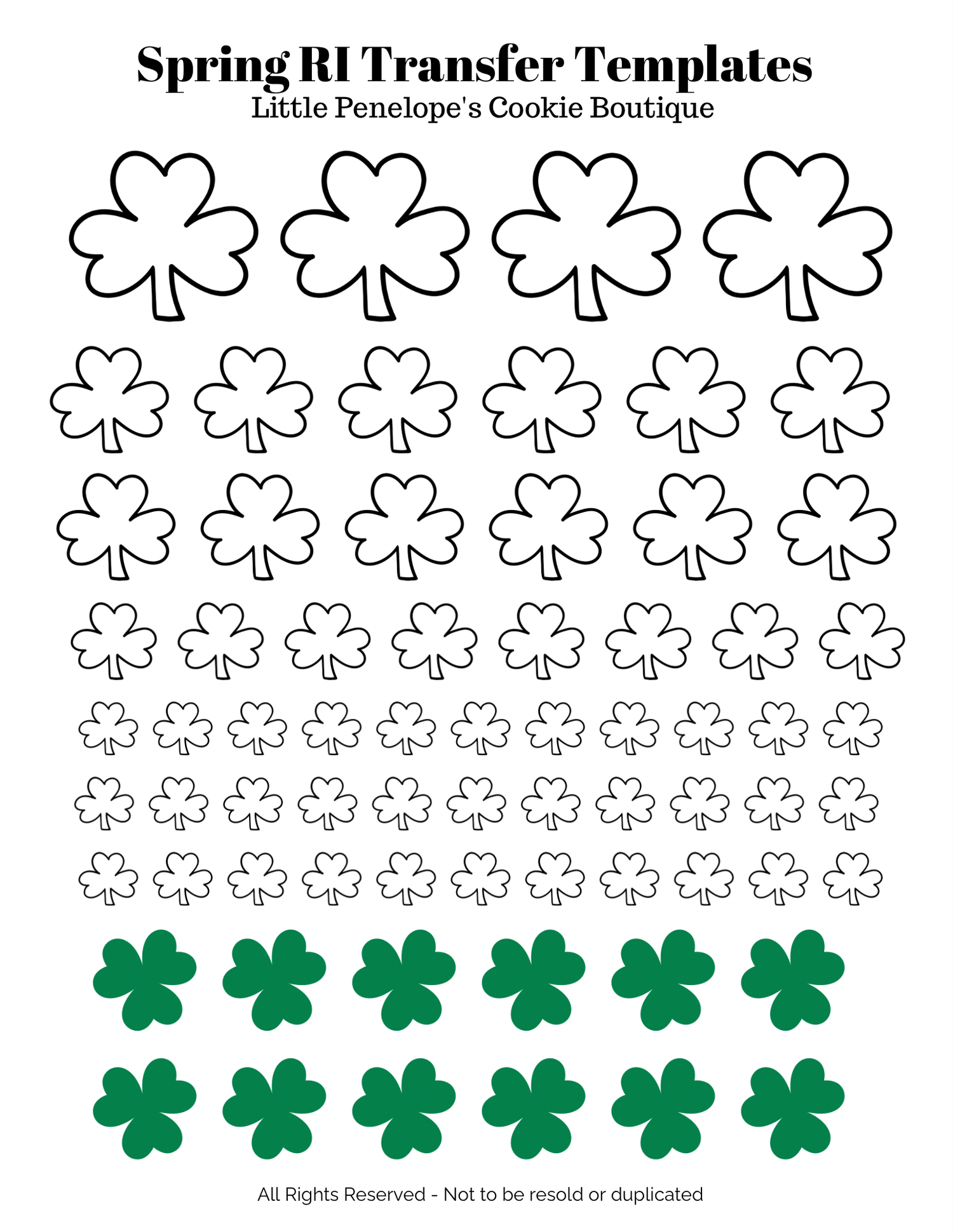 Royal Icing Transfer Templates — Little Penelope's Cookie Boutique, LLCs