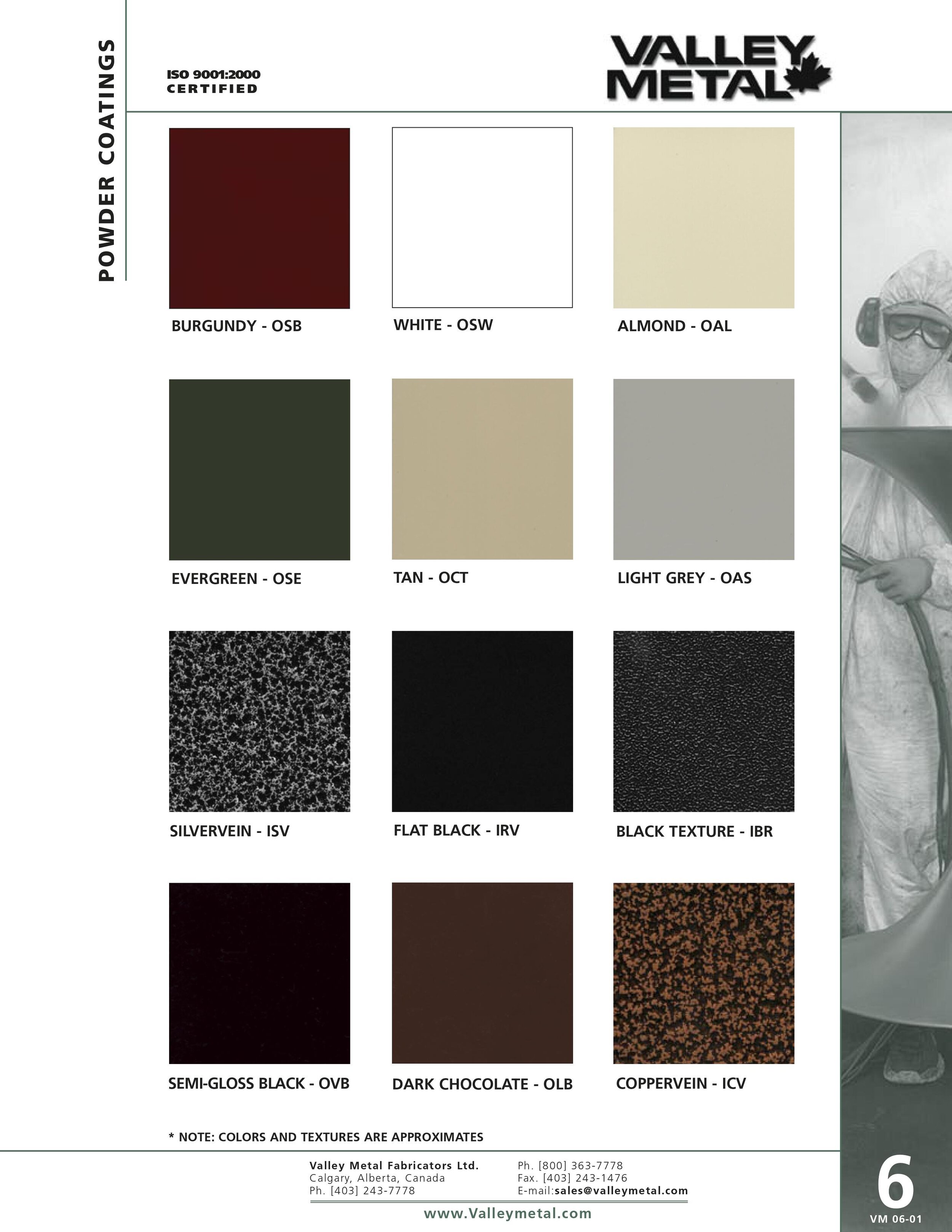Finishes — Valley Metal Ltd.