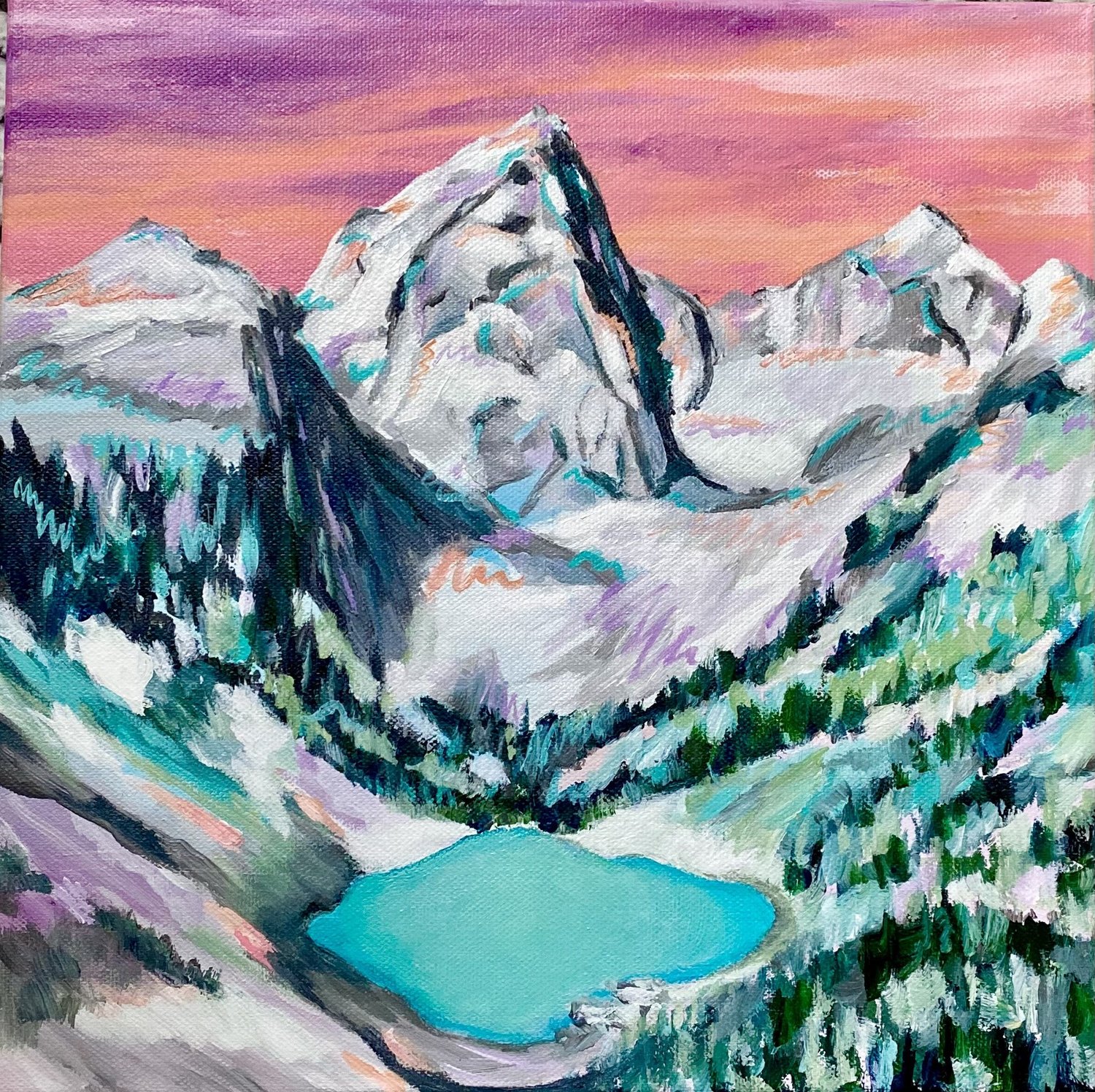 Peaks Original Mountain Painting — Haley [Badenhop] Leeper Art + Murals