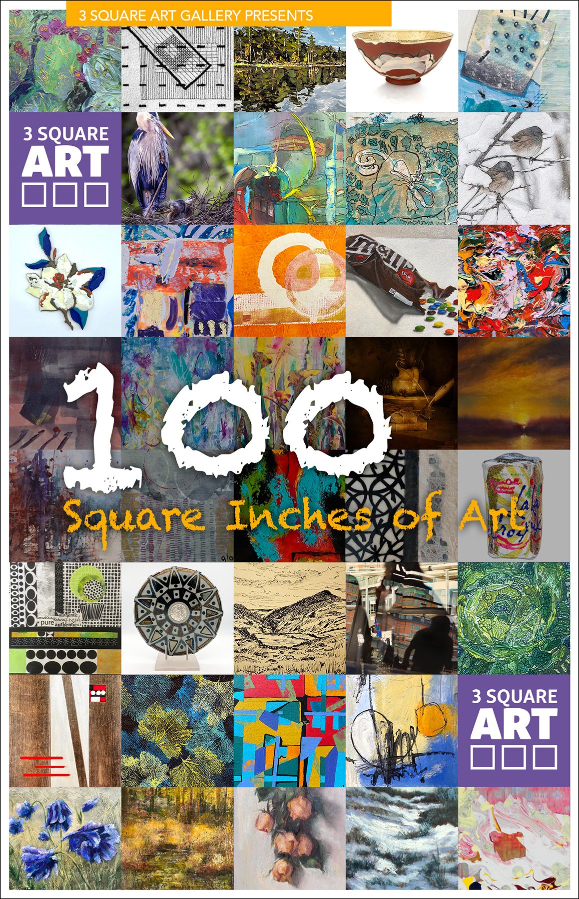 100 Square Inches of Art 2023 Fine Art Exhibition — 3 Square Art