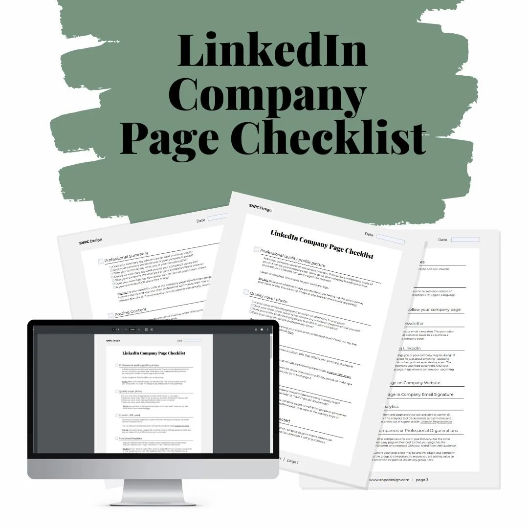 LinkedIn Company Page Checklist — SNPC Design