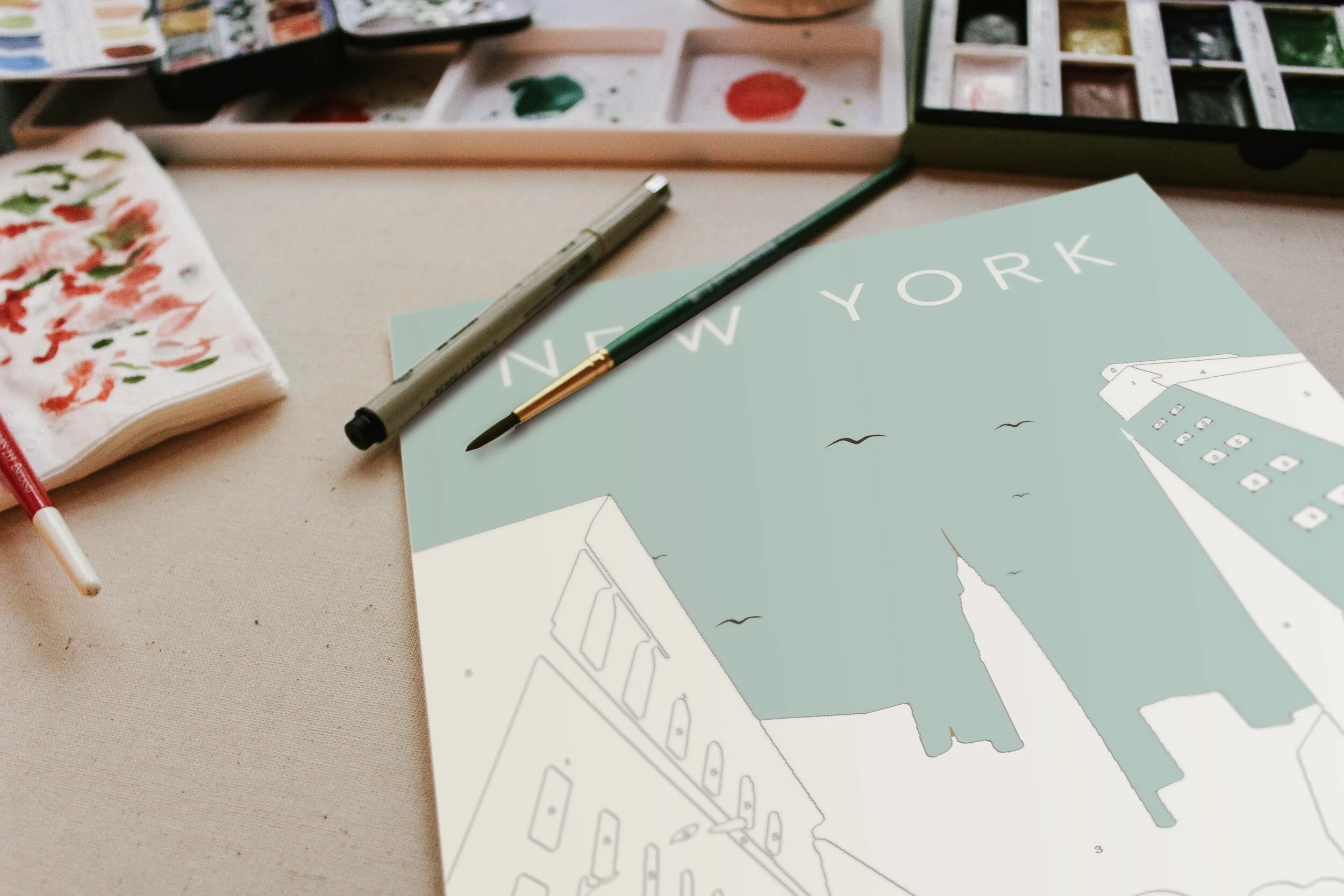 Cate Paper Co. / Letterpress and Modern Paint-by-Number Kits