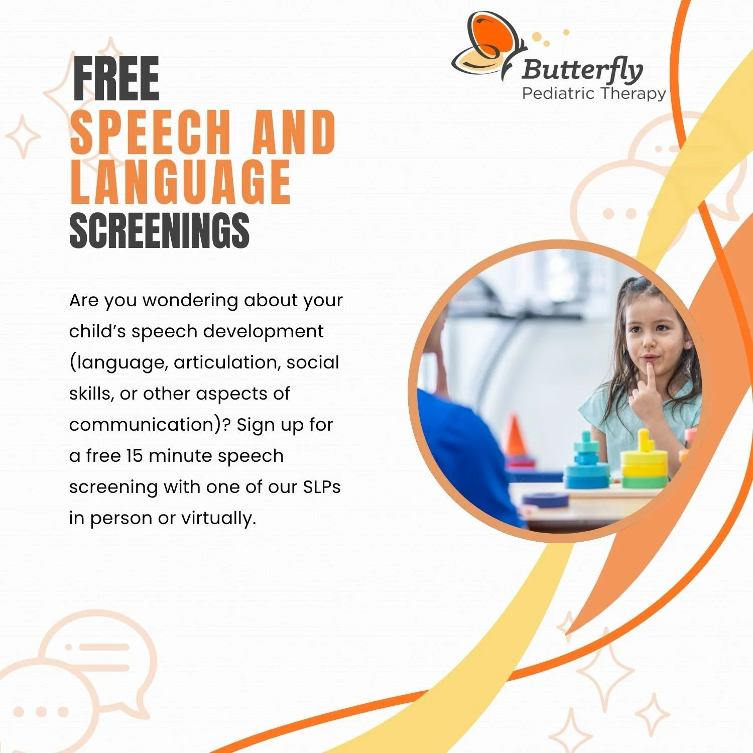 Free Screenings | Assess Speech & Physical Development — Butterfly ...