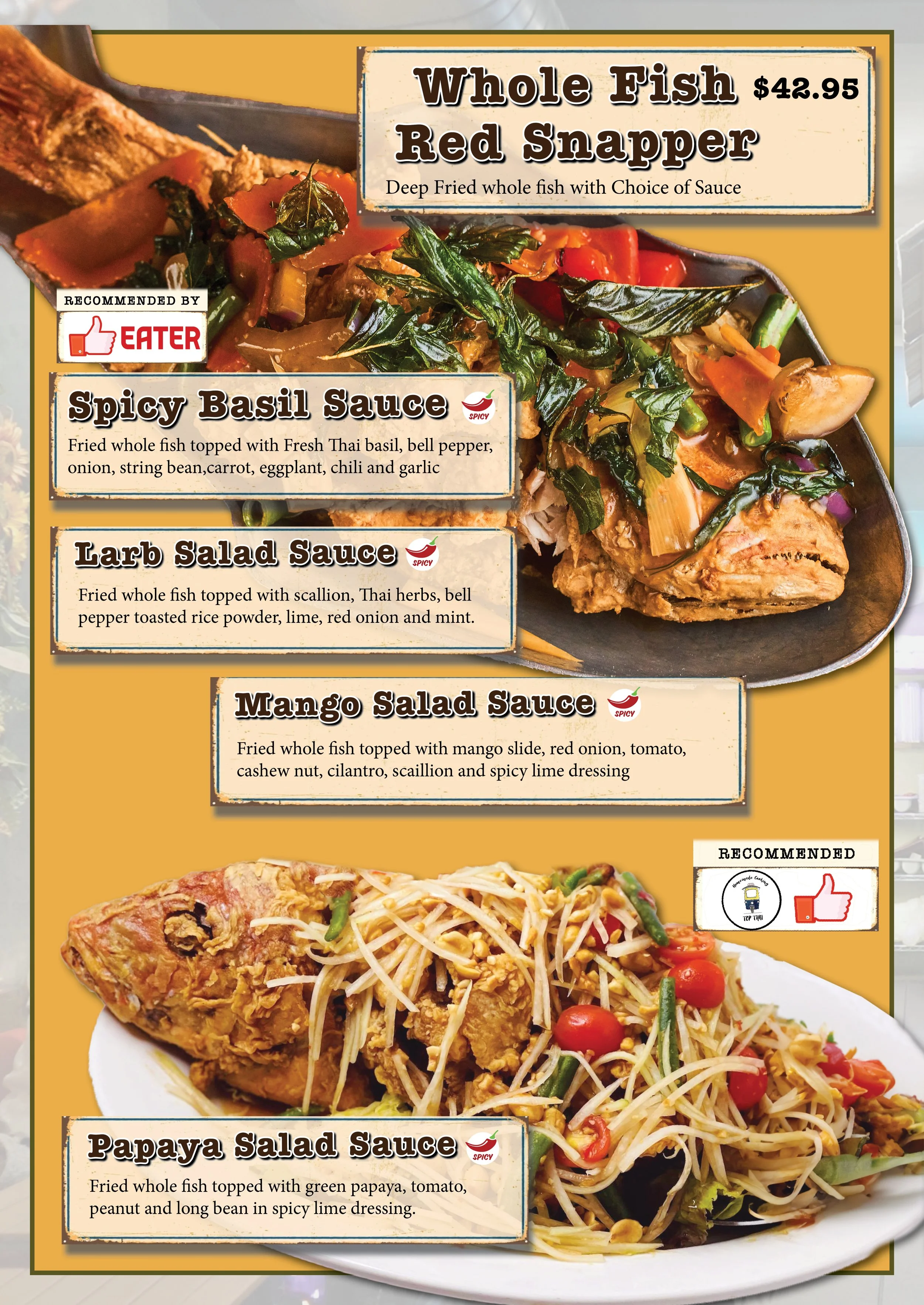FOOD MENU — TOP THAI VINTAGE