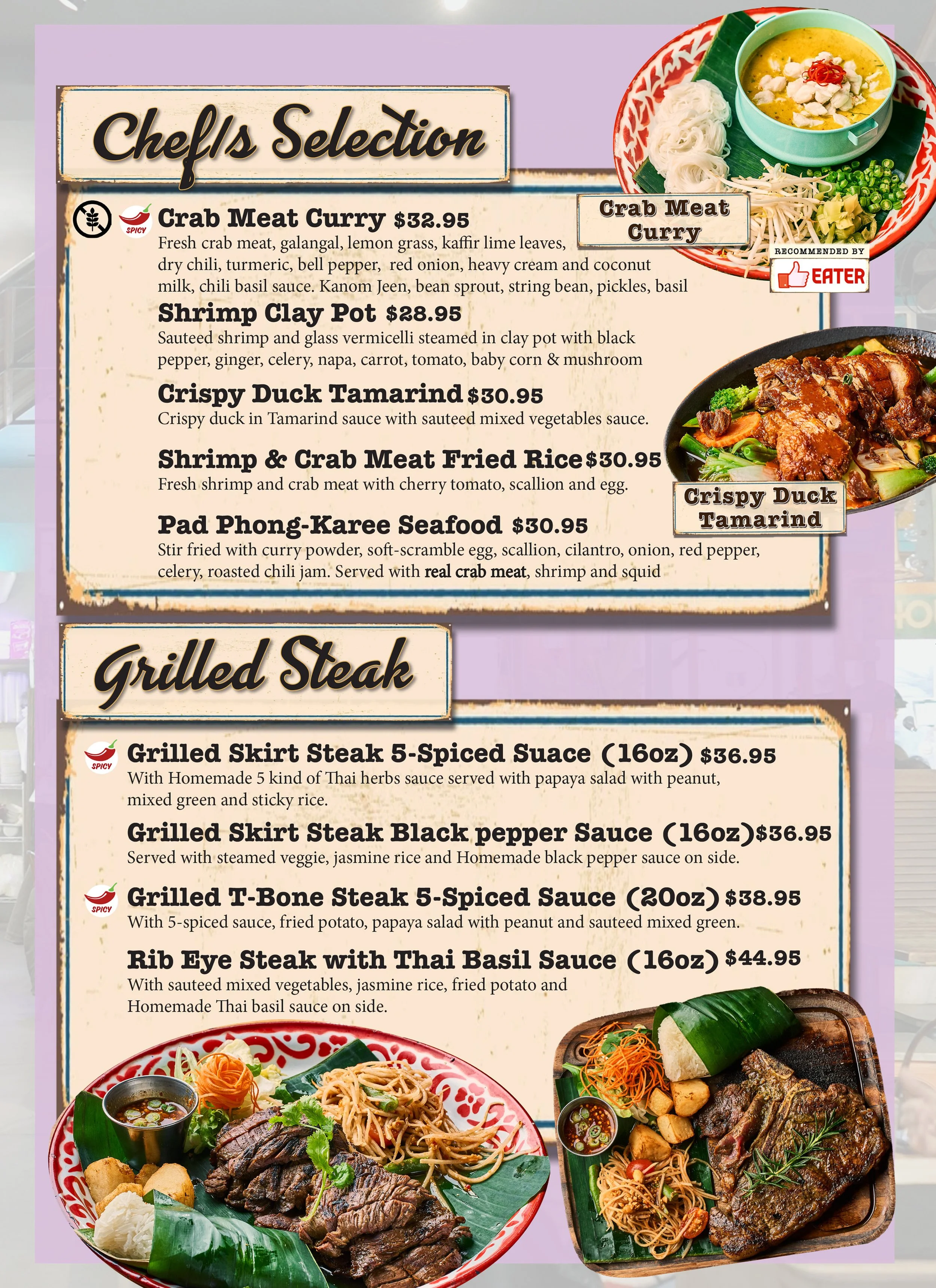 FOOD MENU — TOP THAI VINTAGE