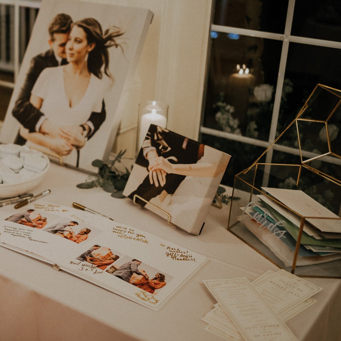 Gold Geometric Card Box — Script Your Event