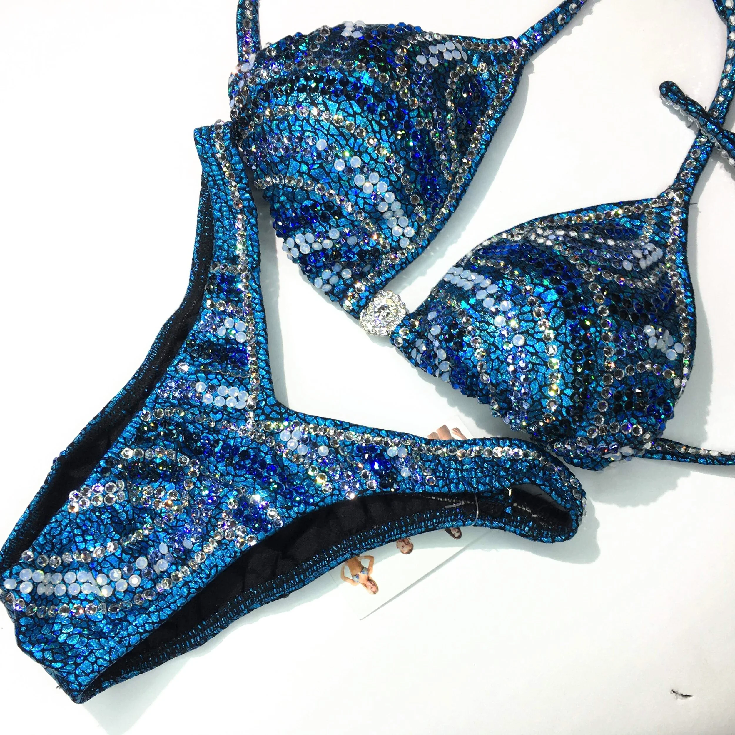Blue Figure Competition Suit ~ Shine Bikinis