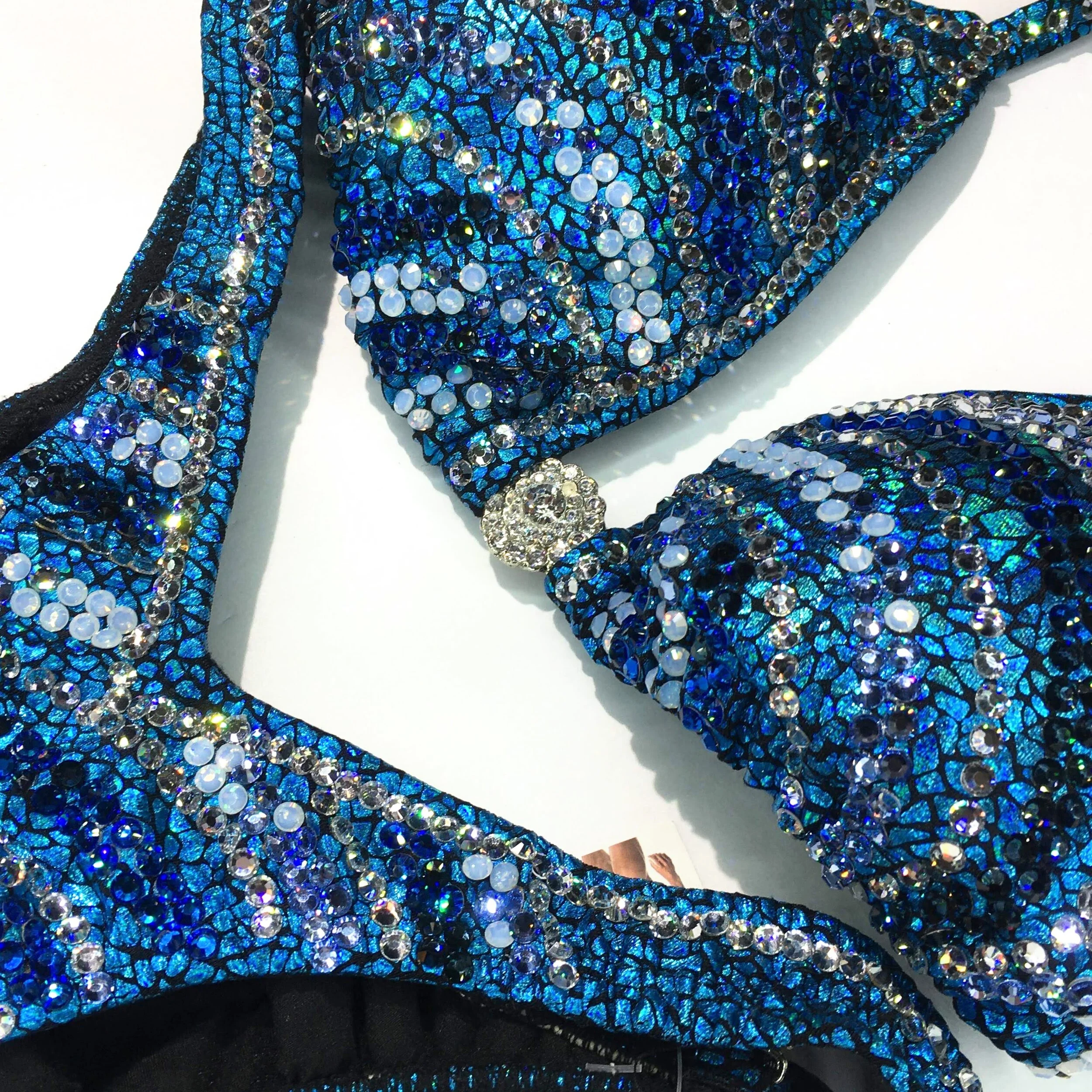 Blue Figure Competition Suit ~ Shine Bikinis