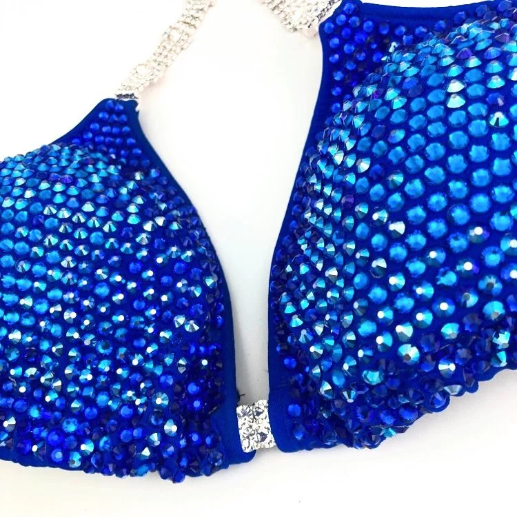 Royal Blue Figure Competition Suit ~ Shine Bikinis