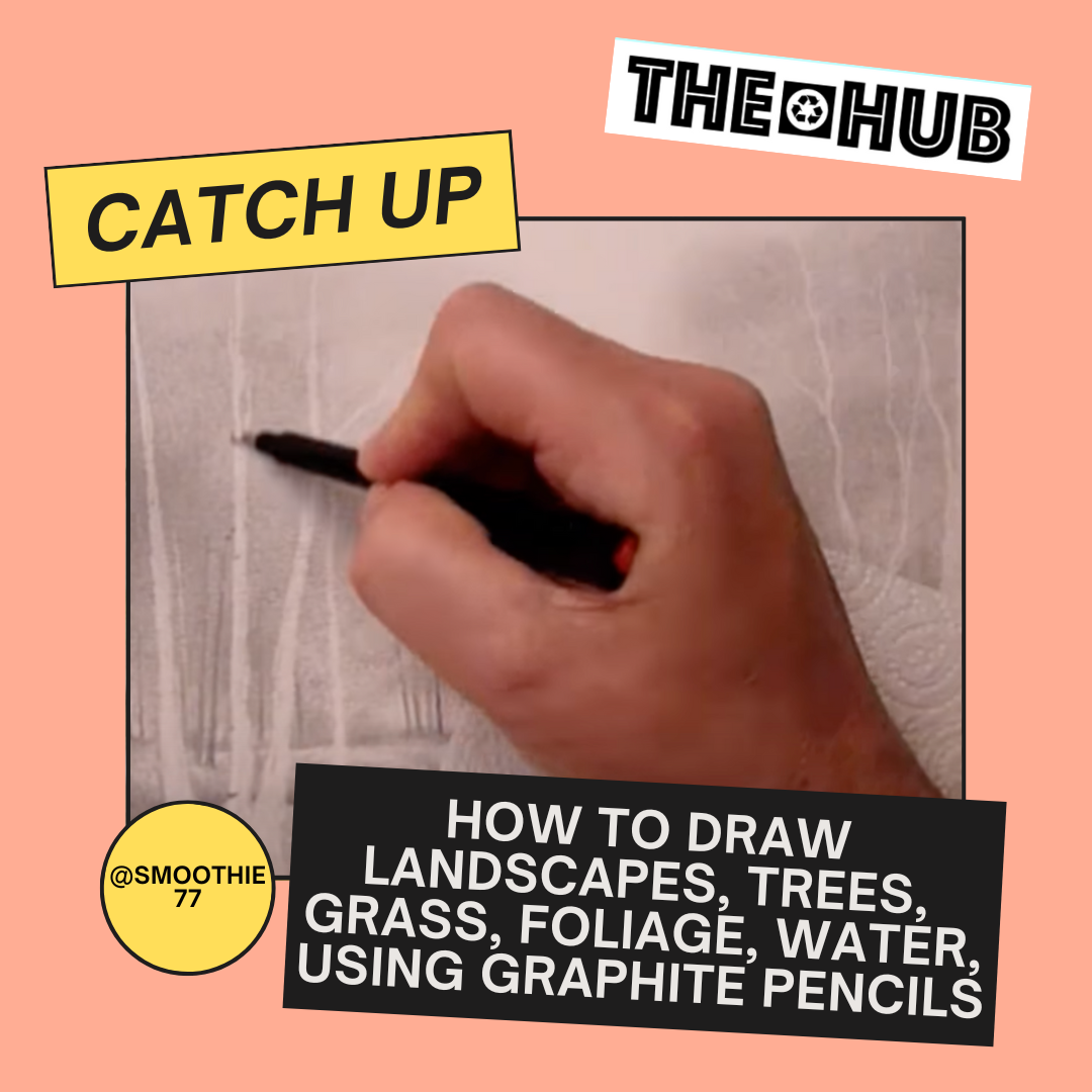 How To Draw Landscapes, Trees, Grass, Foliage, Water, Using Graphite ...