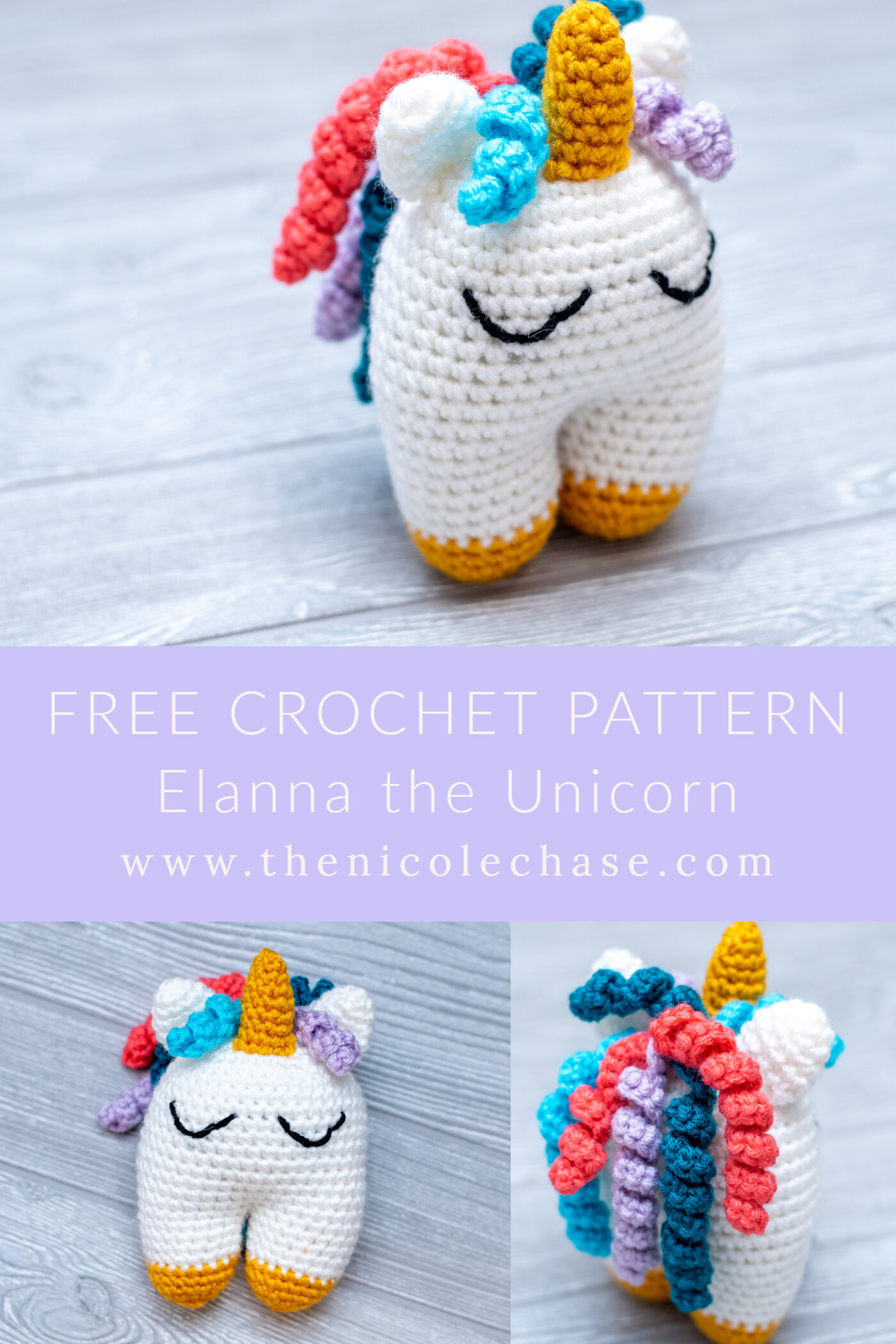 Elanna the Unicorn - Free Crochet Pattern — Nicole Chase: Free Crochet ...
