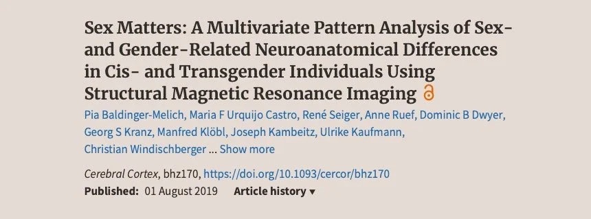 A New Brain Imaging Study Comparing Trans Women and Cross-Sex Controls ...