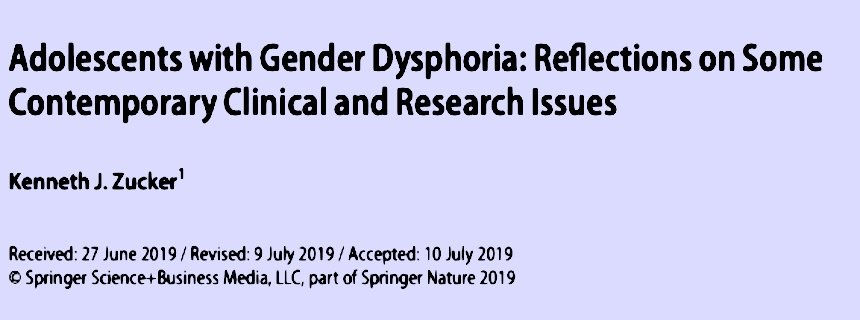 Psychologist Ken Zucker Releases a New Paper on Gender Dysphoria — The ...