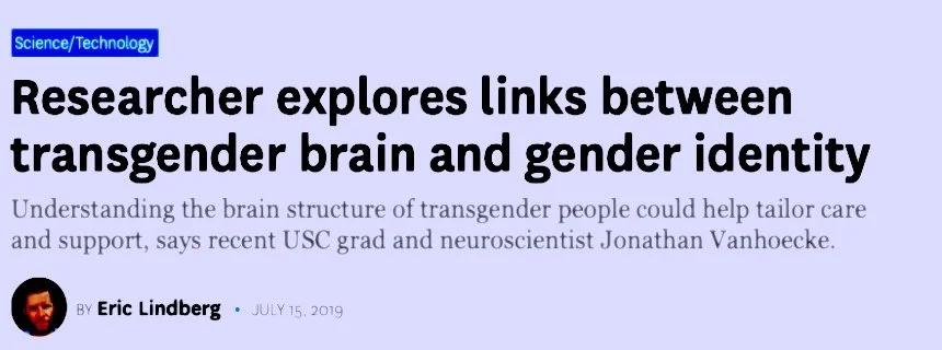 GHQ Letter Sent to USC Neuroscientist Who Wants To Study Transgender ...