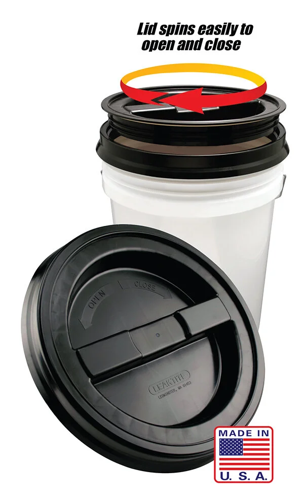 Screw-Top Lid For 3 and 5 Gal. - Black — Leaktite