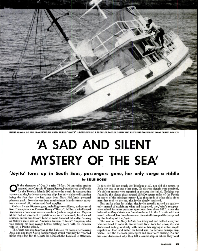 The MV Joyita Prt. I — The Shocking Details