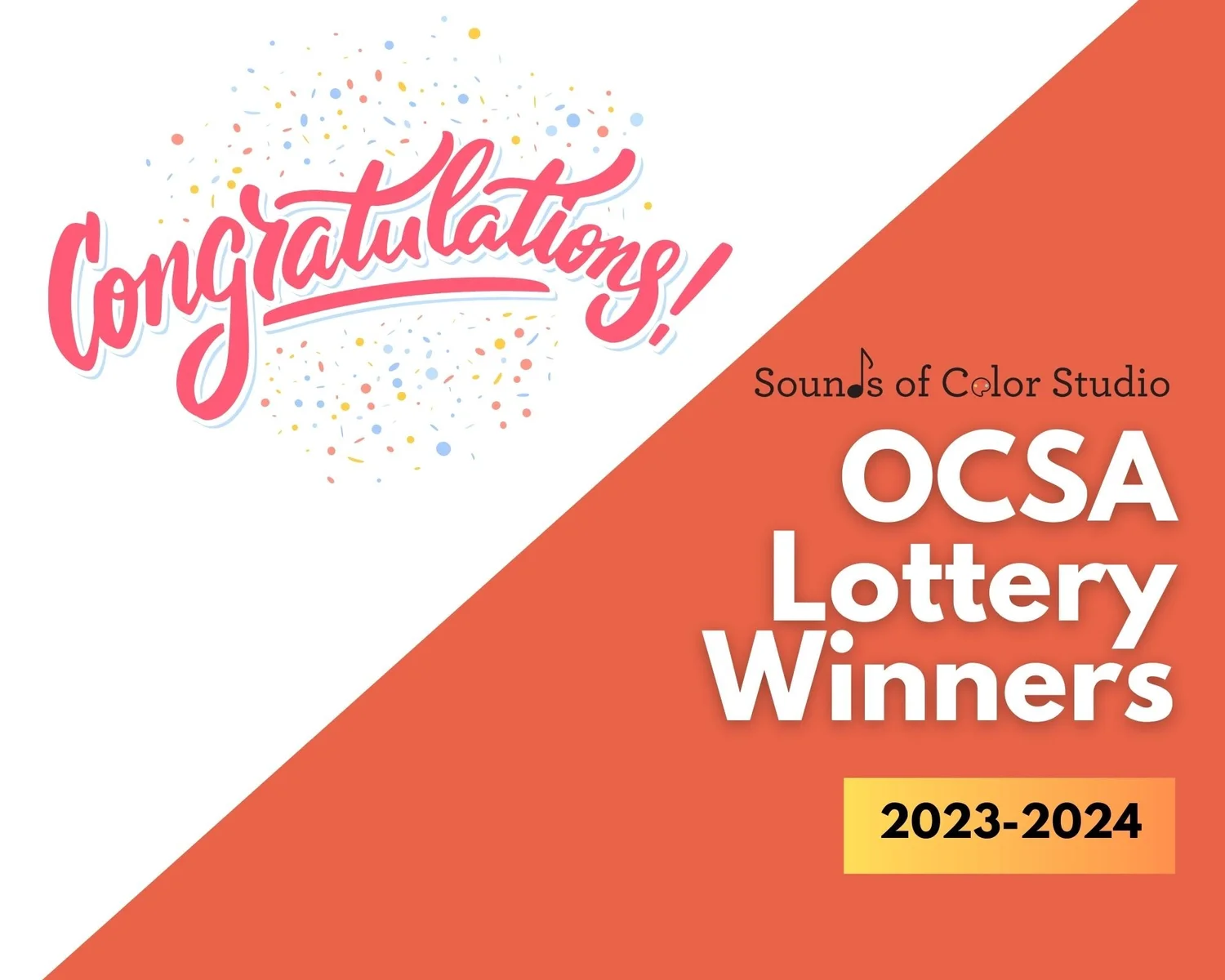 Celebrating Our 2023-24 OCSA Lottery Winners! — Sounds of Color Studio