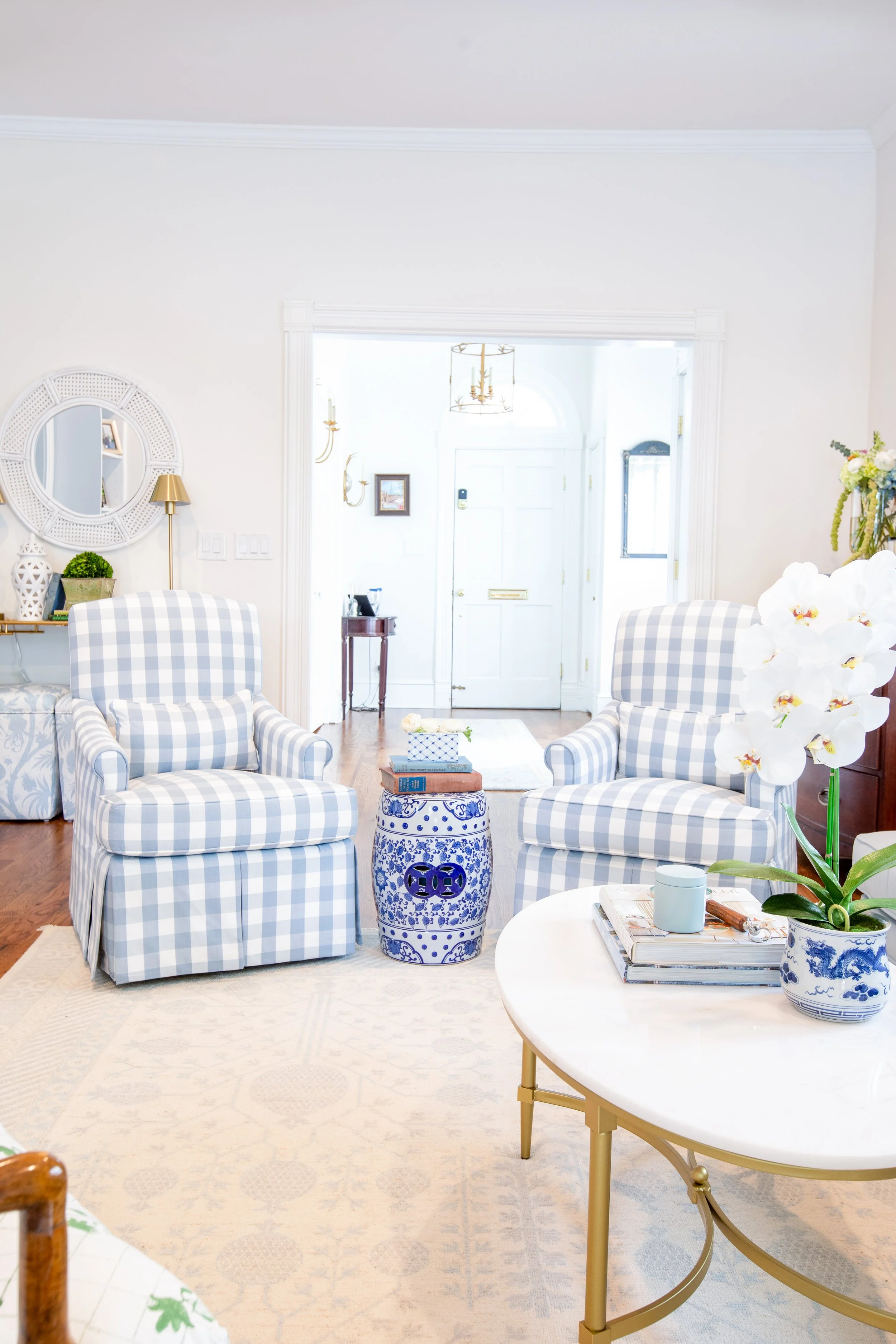 Coastal Grandmillennial Style Living Room