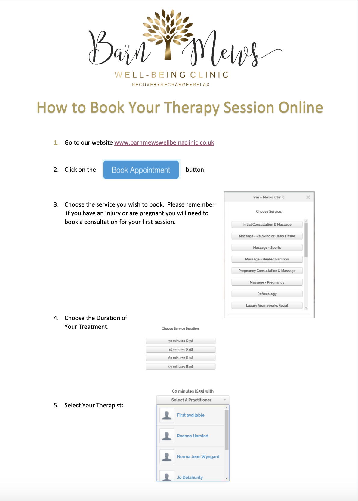 Online Booking for Massage Therapy
