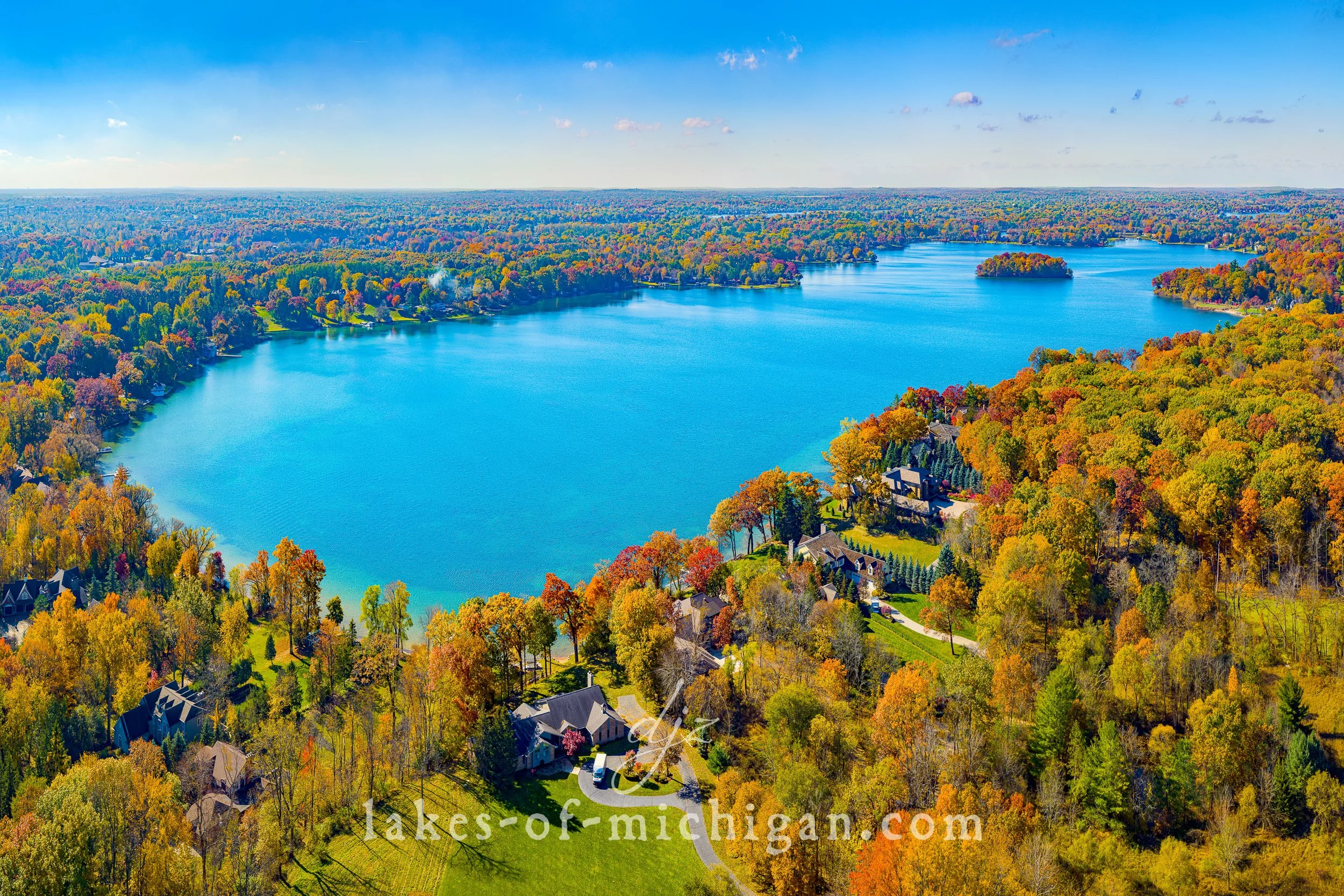Lake Angelus near Pontiac — Dan J. Zeeff - Aerial, Landscape ...