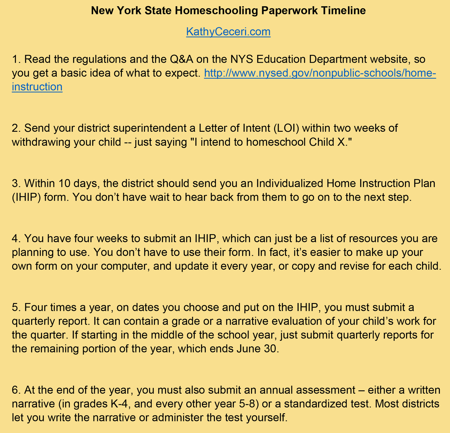 A Quick and Easy Guide to Homeschooling in New York State — Kathy Ceceri