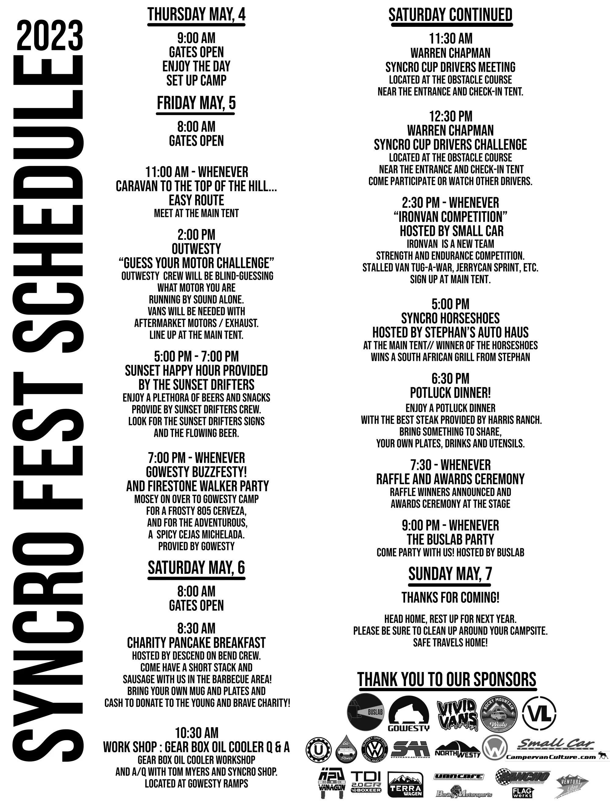 Schedule 2023 Syncrofest