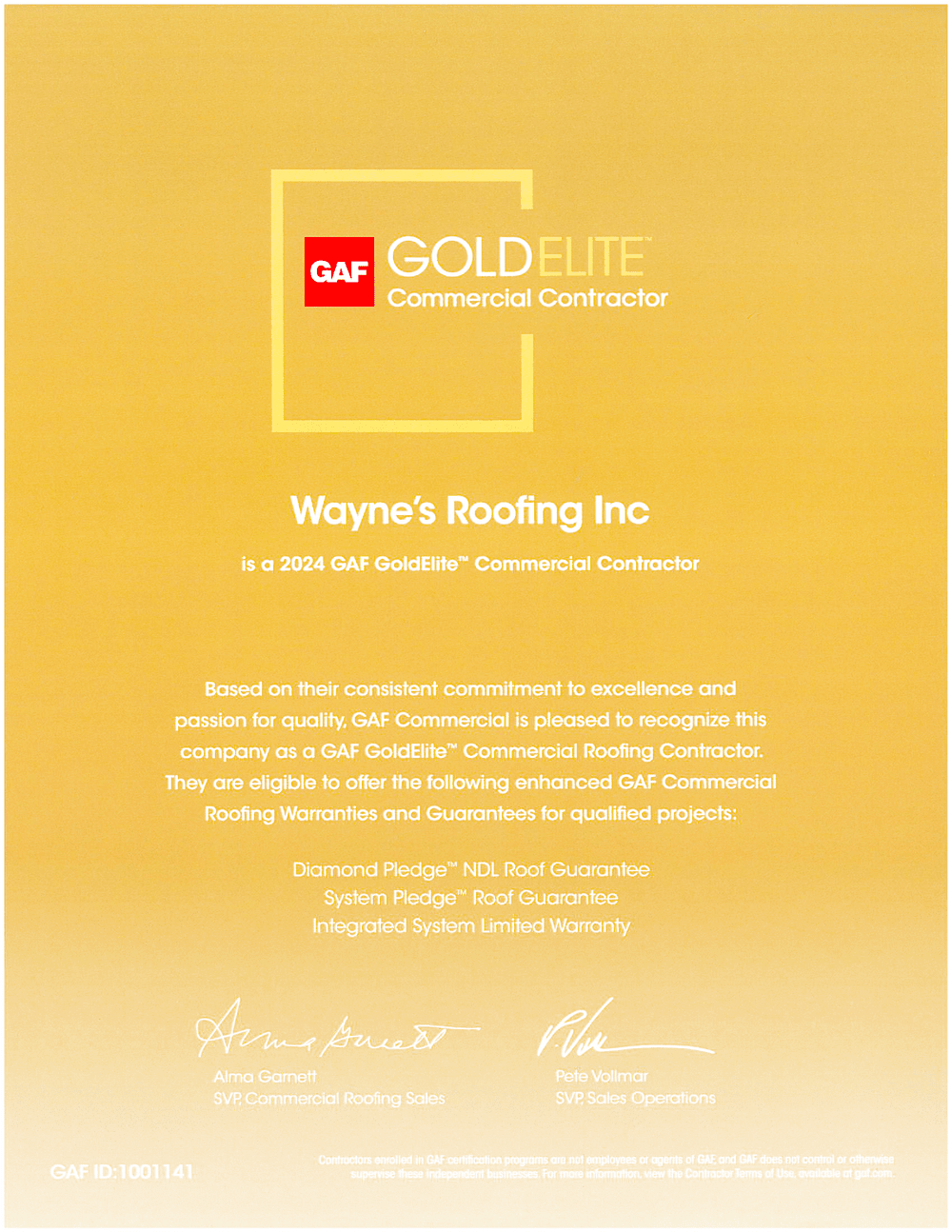 Wayne’s Roofing Receives GAF Gold Elite Certification — Wayne's Roofing