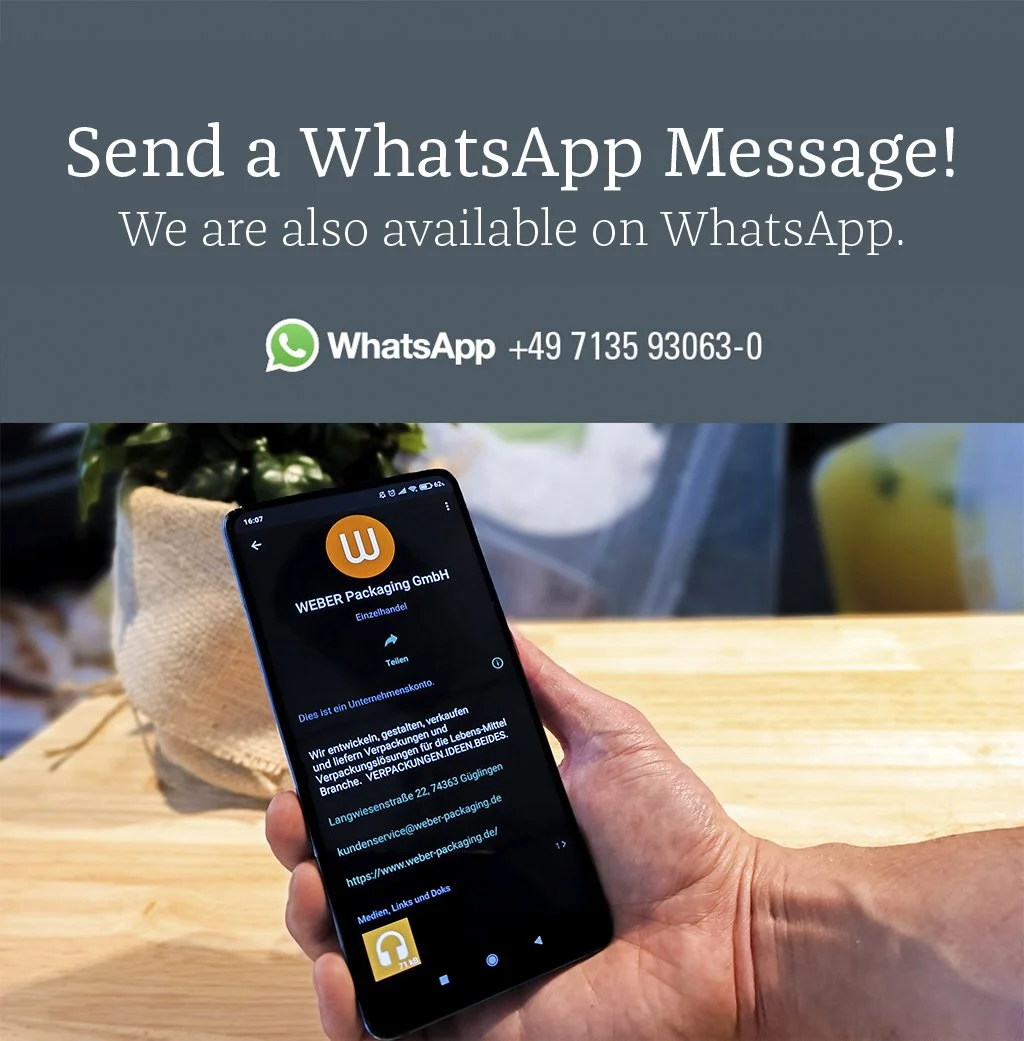 WEBER is now also available on WhatsApp! — WEBER Packaging GmbH