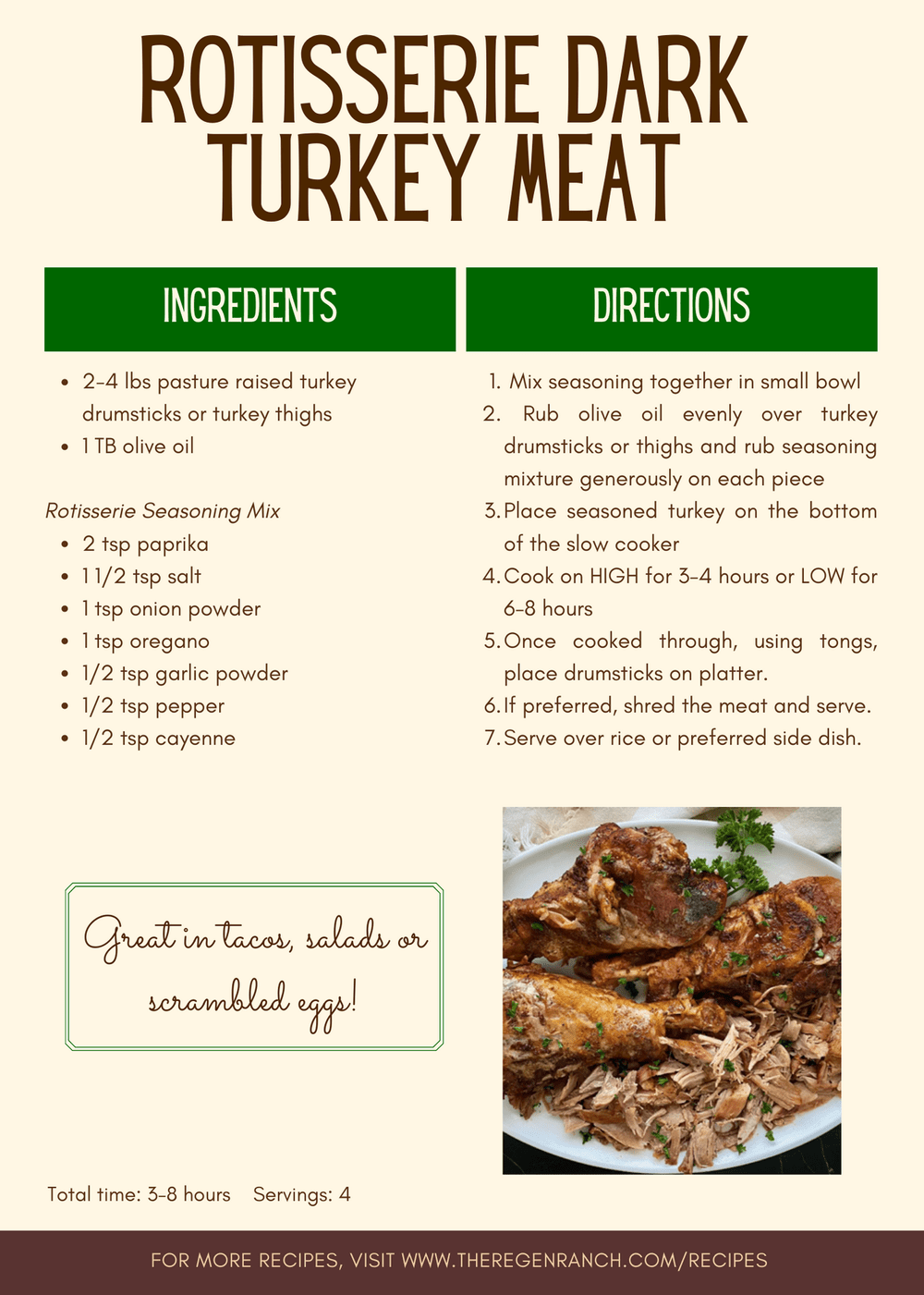 Rotisserie Dark Turkey Meat — the regen ranch