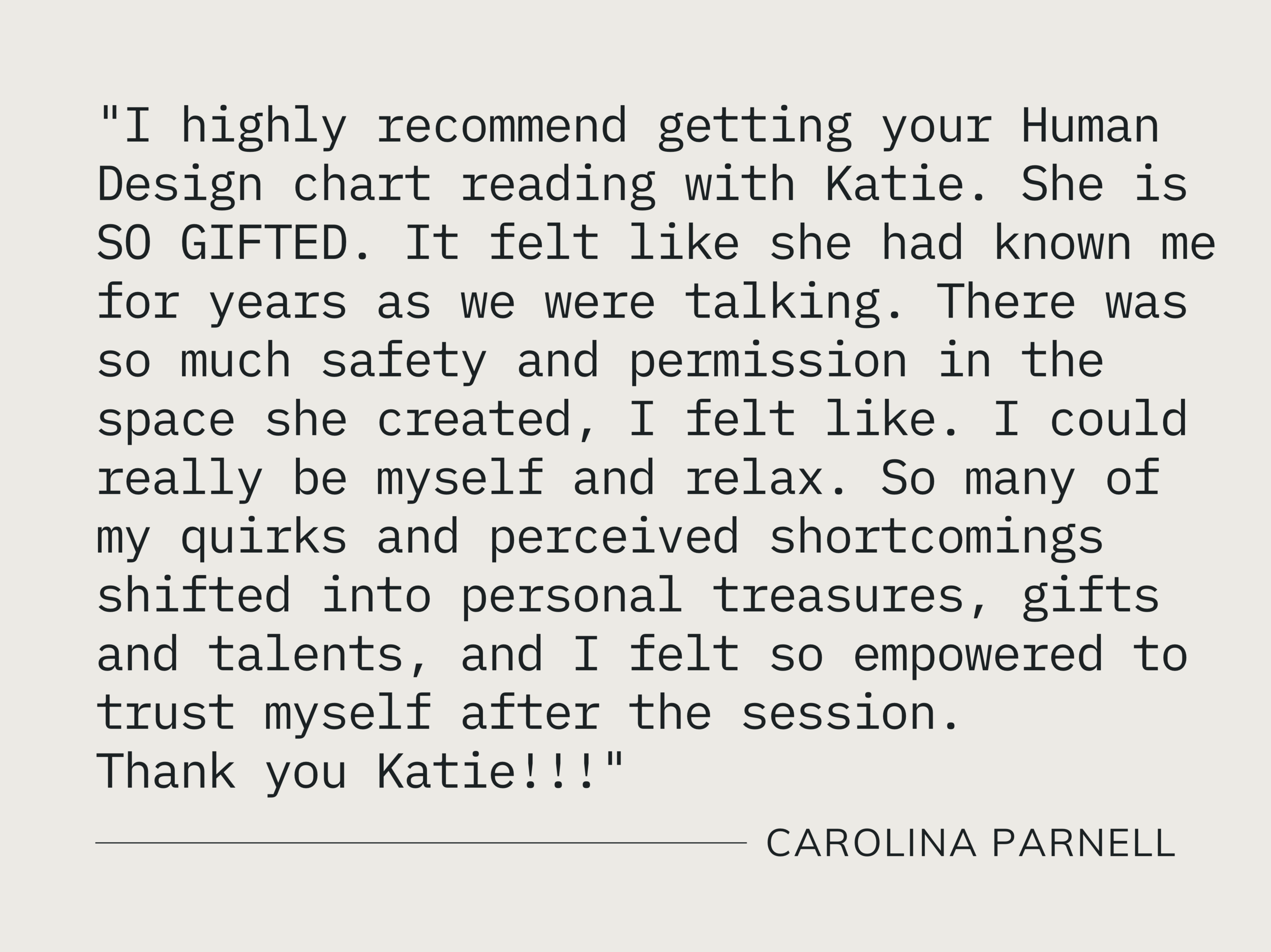 Testimonials — Katie Calder