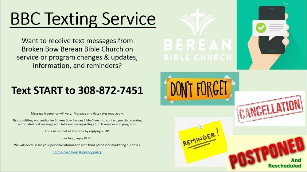 Texting Service — Berean Bible Church