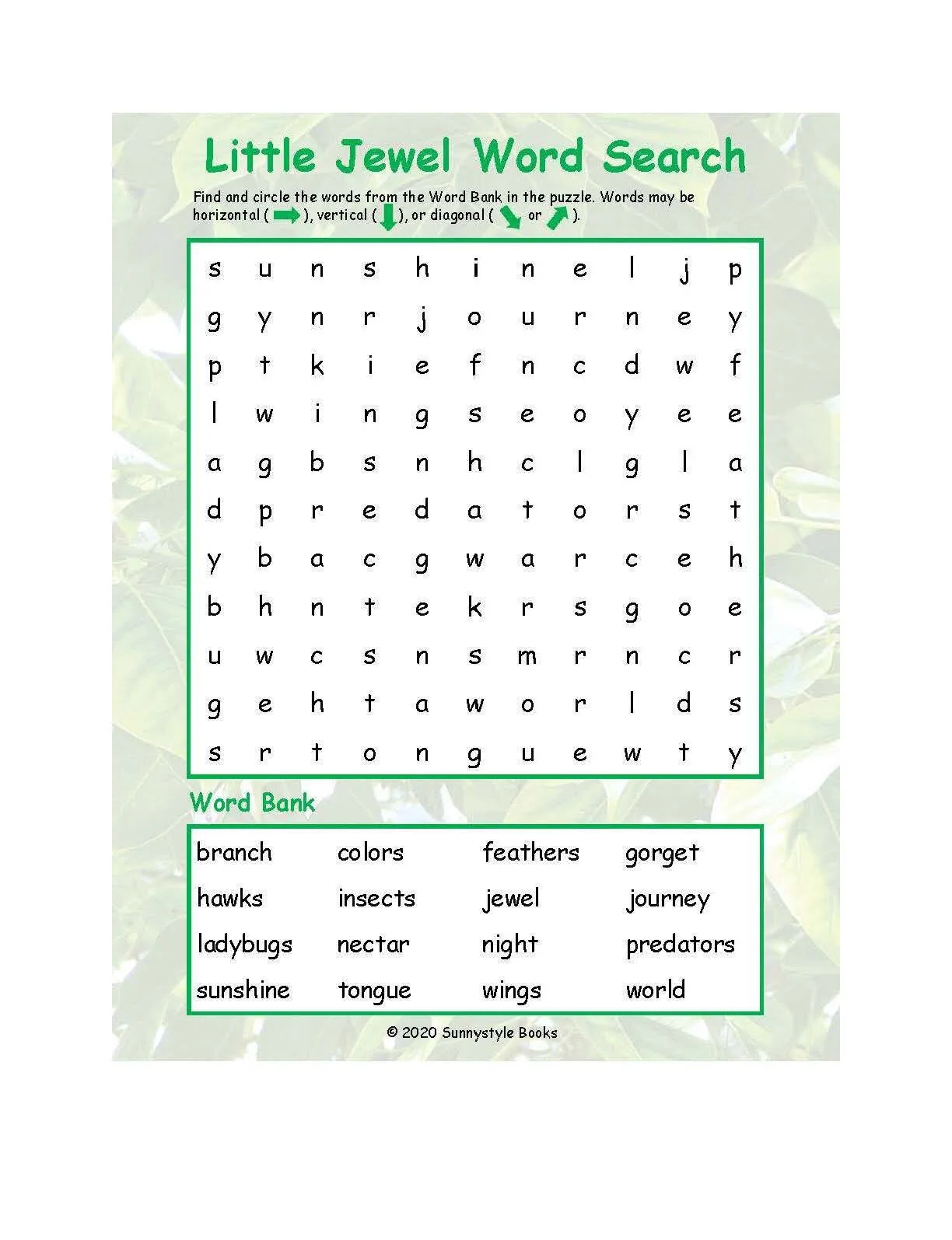 Kids' Activities — Sunnystyle Books