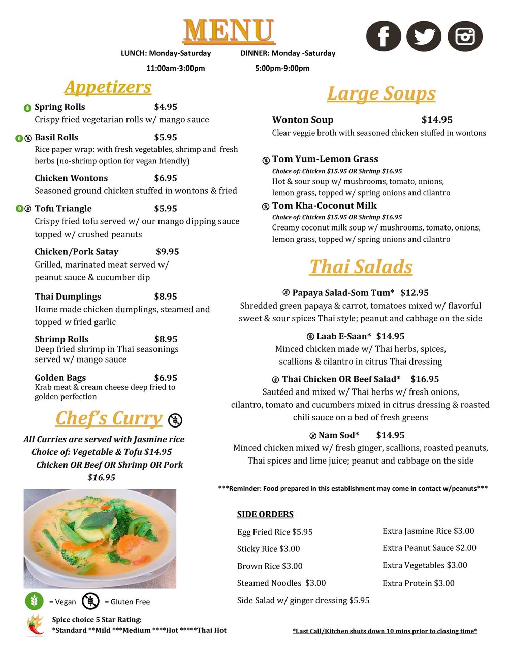 Menu 1 — SaBai on Jefferson