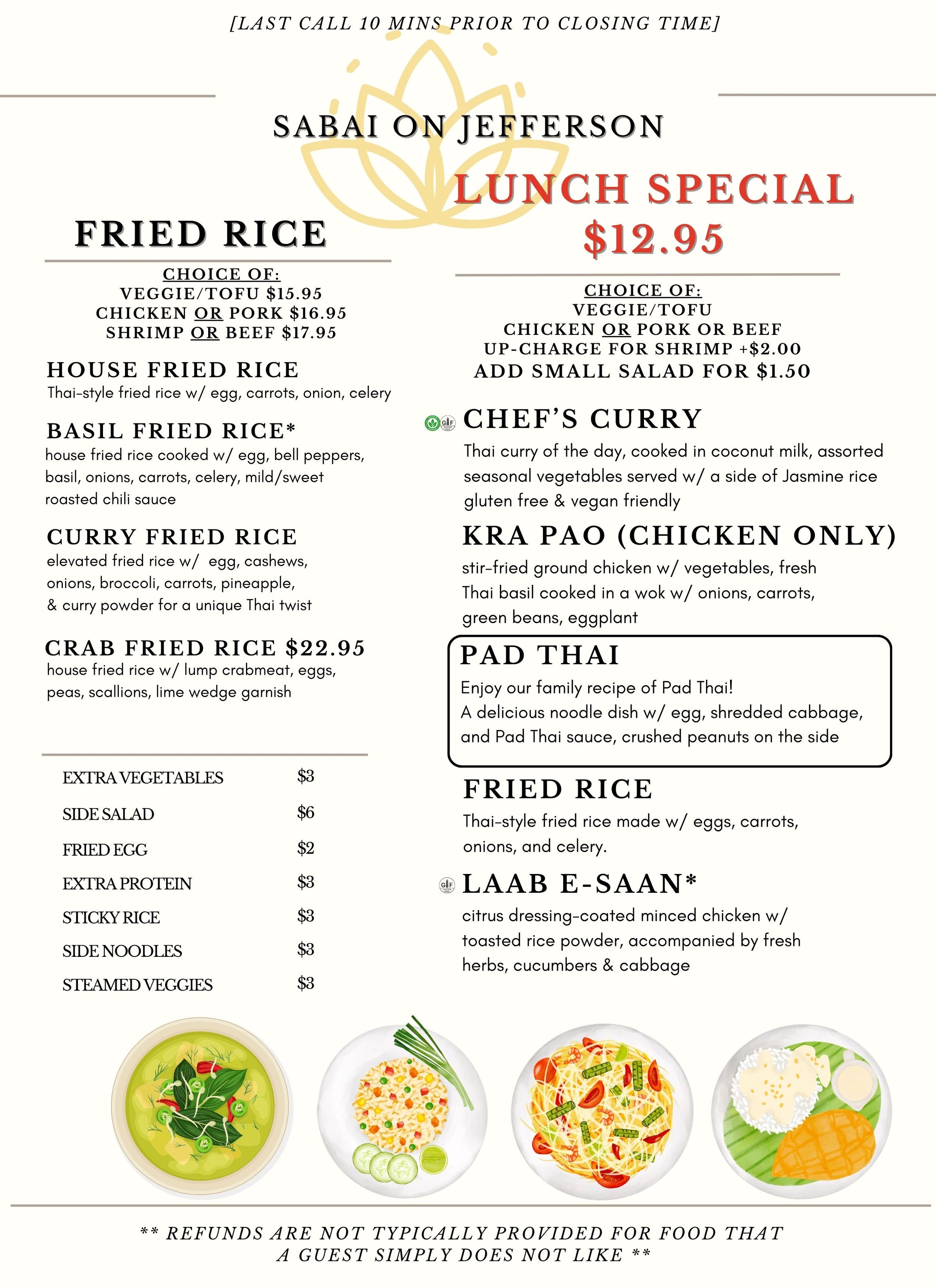 Menu 1 — SaBai on Jefferson