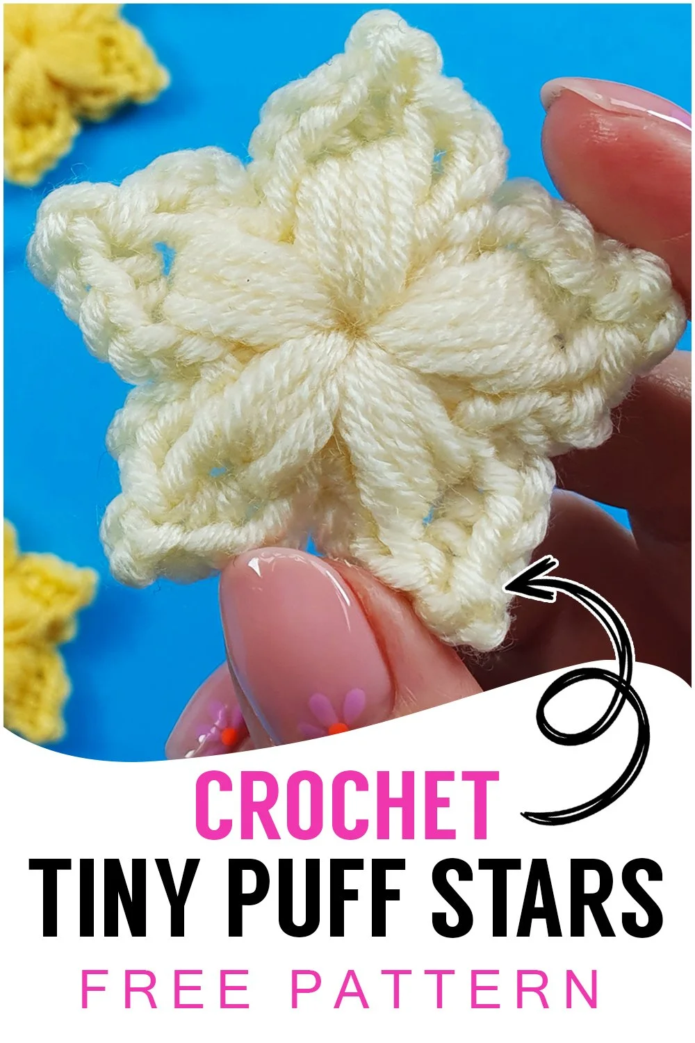 Crochet Super Cute & EASY Tiny Puff Stars ⭐ [Free Video Tutorial ...