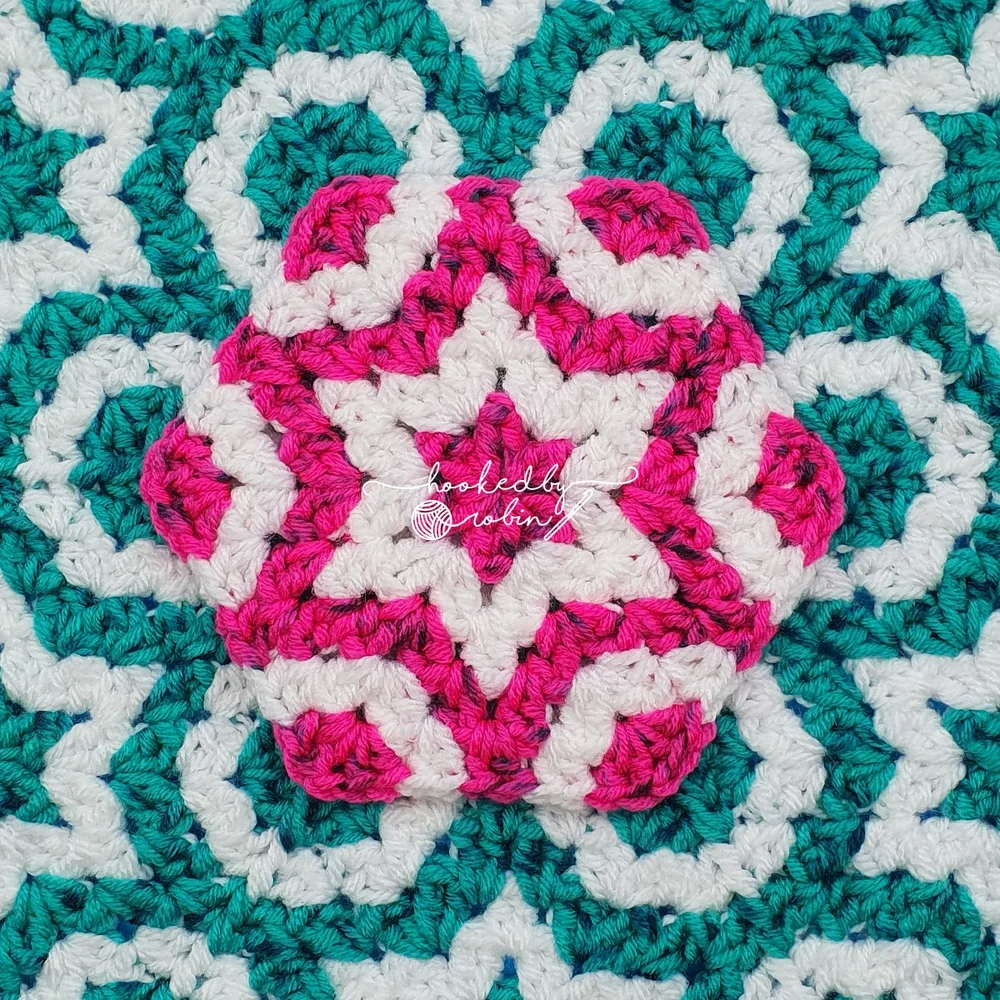 Crochet Colourwork Hexagon Motif [Free Video Tutorial & Written Pattern ...