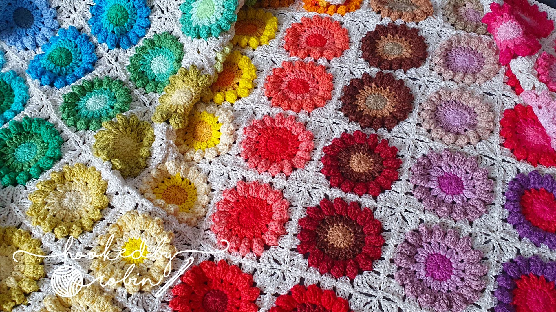 Crochet Popcorn Floral Granny Square [Free Video Tutorial & Written ...