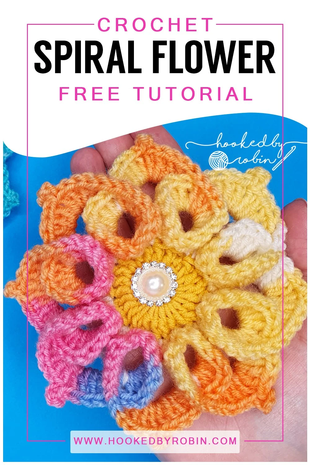 How to Crochet a Spiral 3D Flower [Free Video Tutorial & Written ...