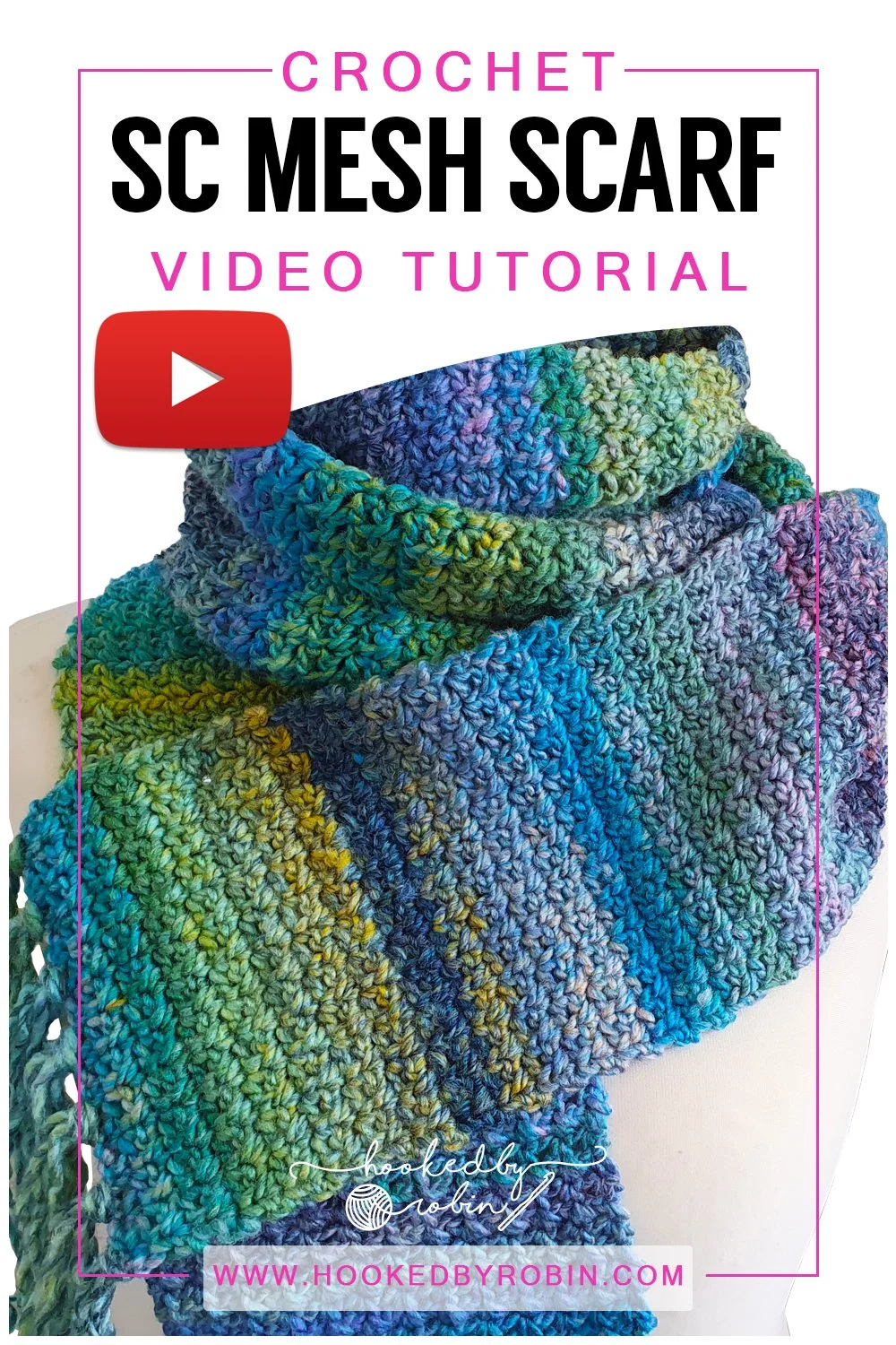 Crochet Single Crochet Mesh Stitch Scarf [Free Video Tutorial & Written ...