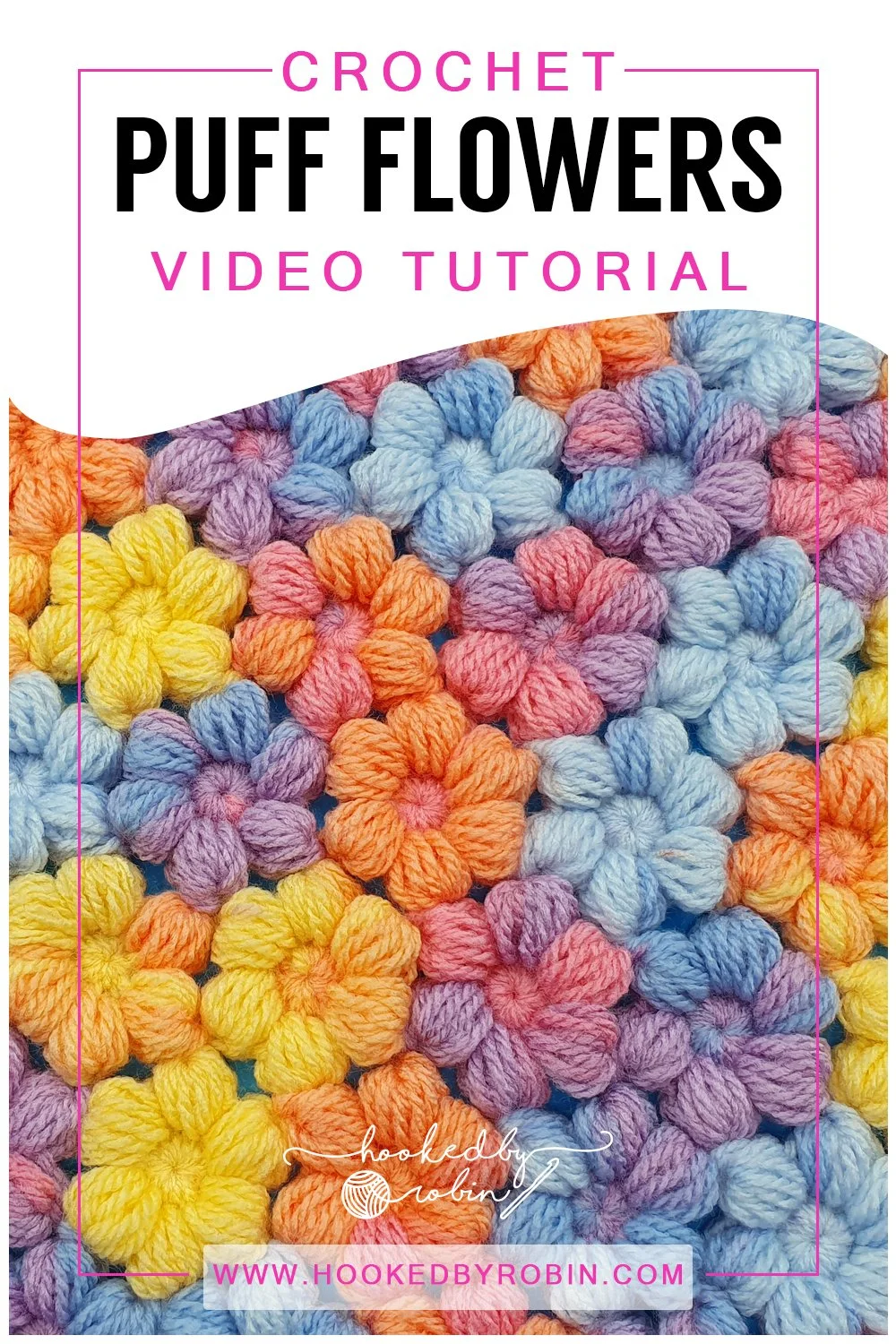 Crochet Puff Flowers & How to Join As You Go [Free Video Tutorial ...