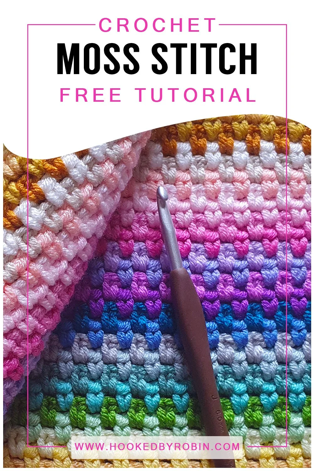 Crochet Moss Stitch [Free Video Tutorial & Written Pattern!] — Hooked by Robin
