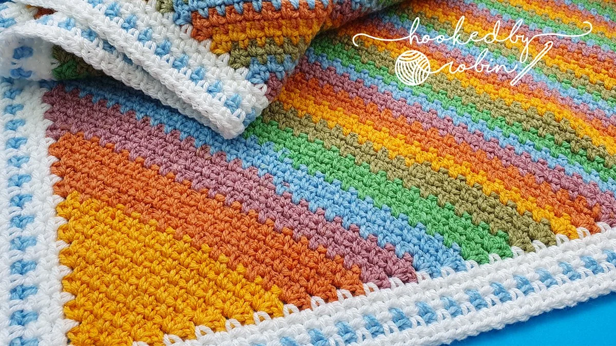 Crochet C2C Moss Stitch Rectangle Blanket [Free Video Tutorial & Written Pattern!] — Hooked by Robin