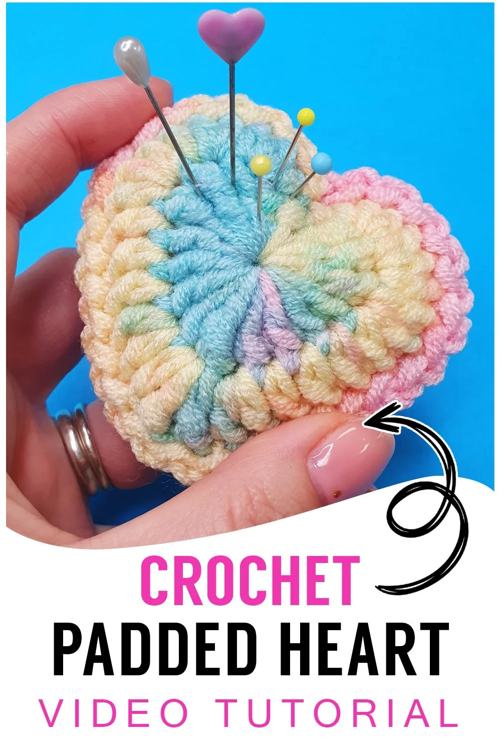 Crochet Padded Heart [Free Video Tutorial & Written Pattern!] — Hooked ...
