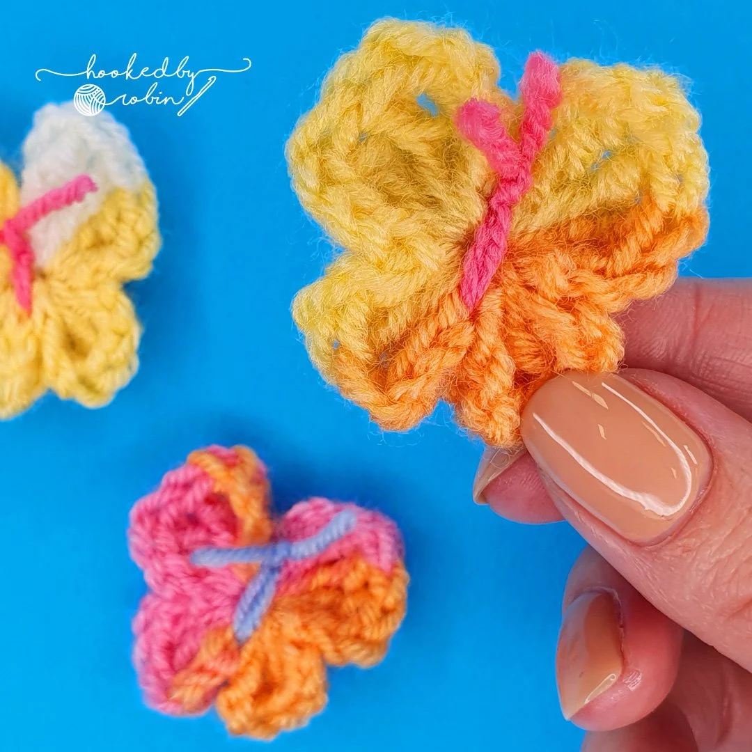 Crochet Tiny Butterfly — Hooked by Robin