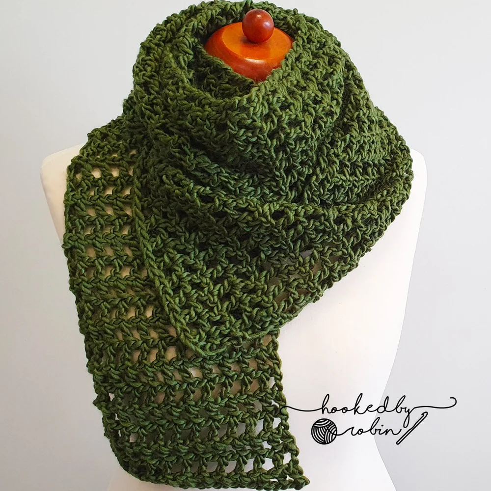 Crochet Chunky Mesh Scarf [Free Video Tutorial & Written Pattern ...