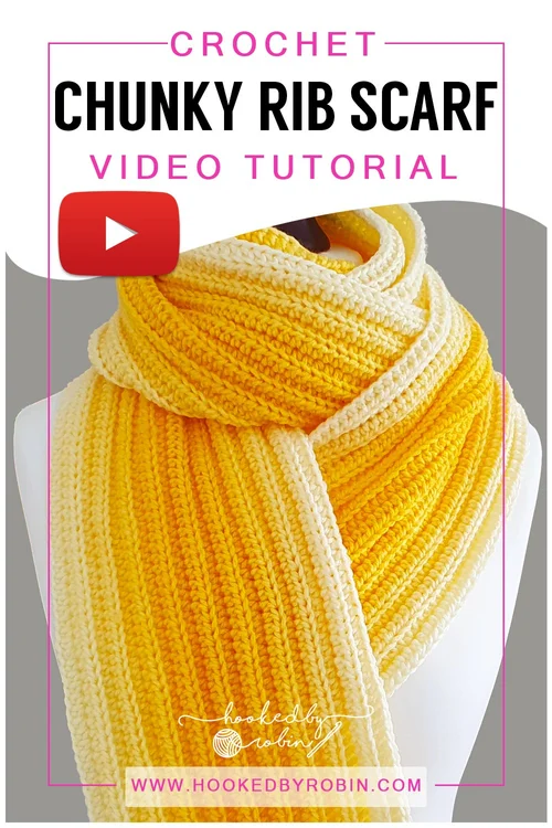 Crochet Chunky Rib Scarf [Free Video Tutorial & Written Pattern ...
