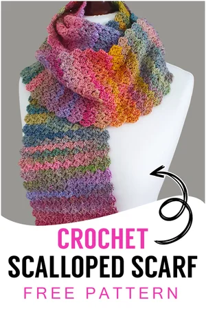 Crochet Scallop Edge Scarf [Free Video Tutorial & Written Pattern ...