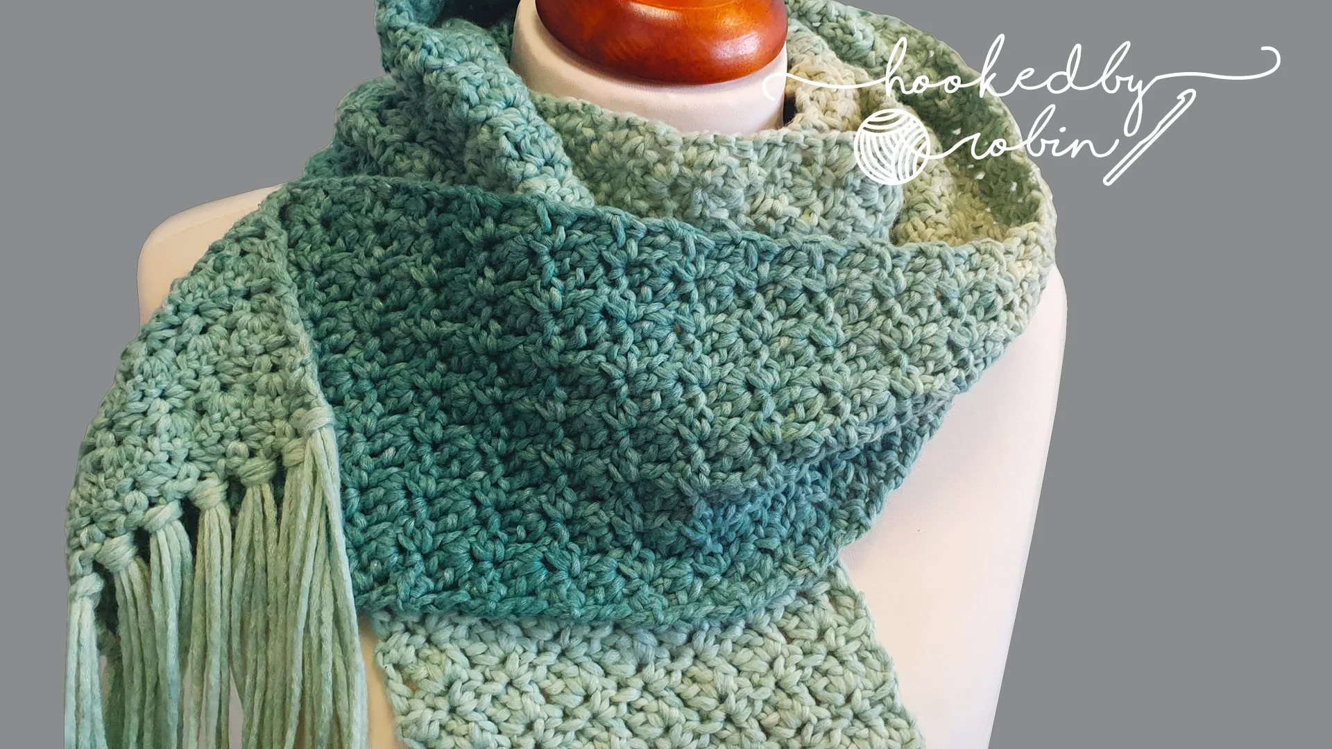 Crochet Sweet Mint Scarf Written Pattern — Hooked by Robin